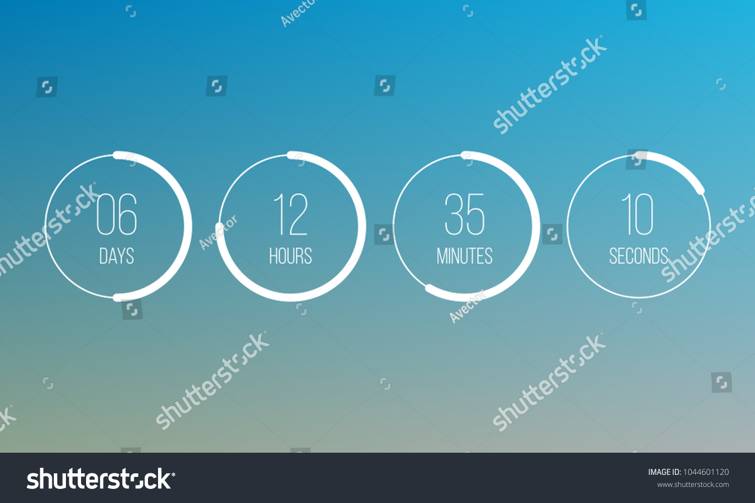 Vector Countdown Clock Counter Timer Ui Stock Vector Royalty Free 1044601120 Shutterstock
