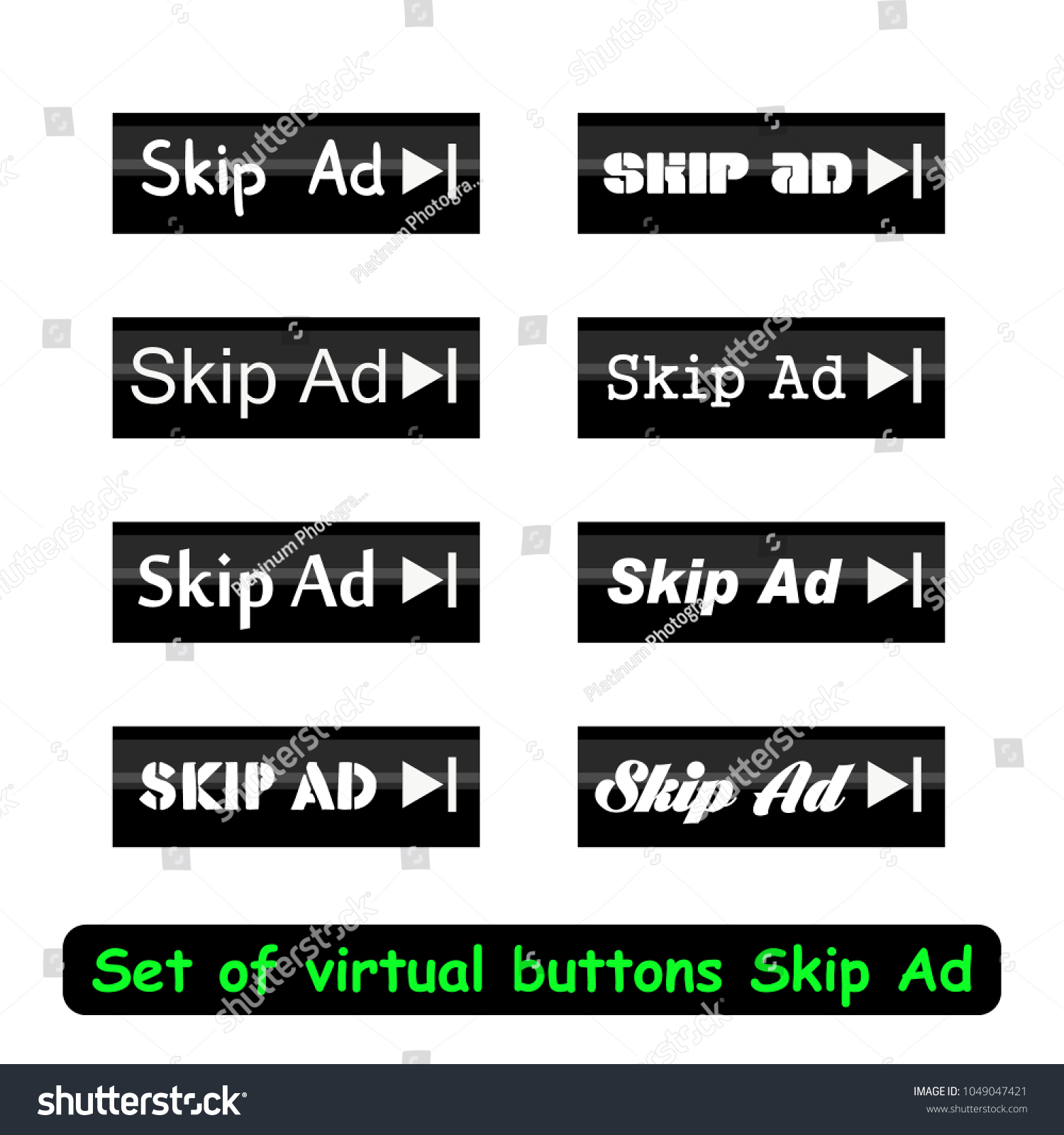 Skip Ad Virtual Button Vector Image Stock Vector (Royalty Free ...