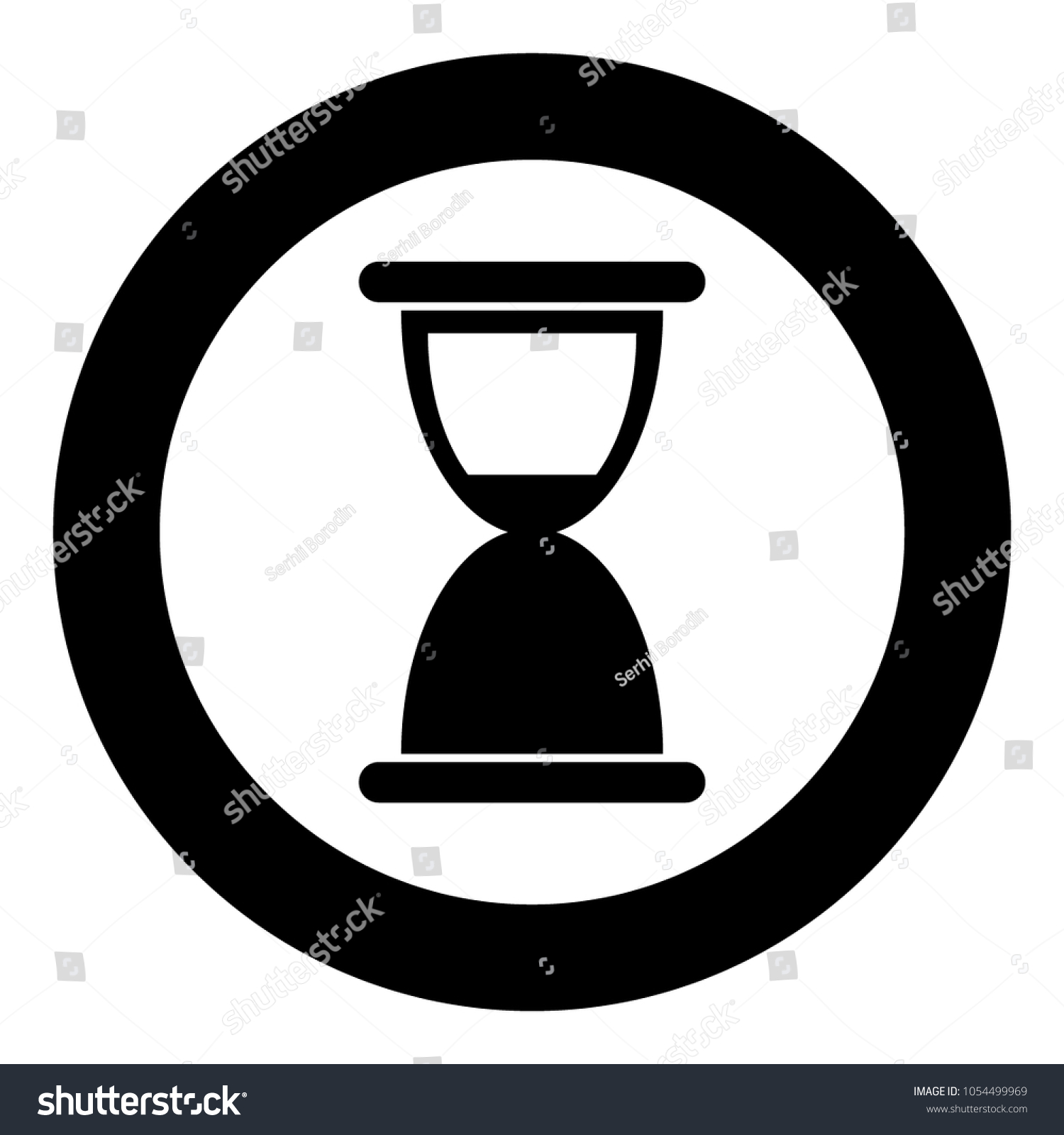 Hourglass Icon Black Color Circle Round Stock Vector Royalty Free 1054499969 Shutterstock