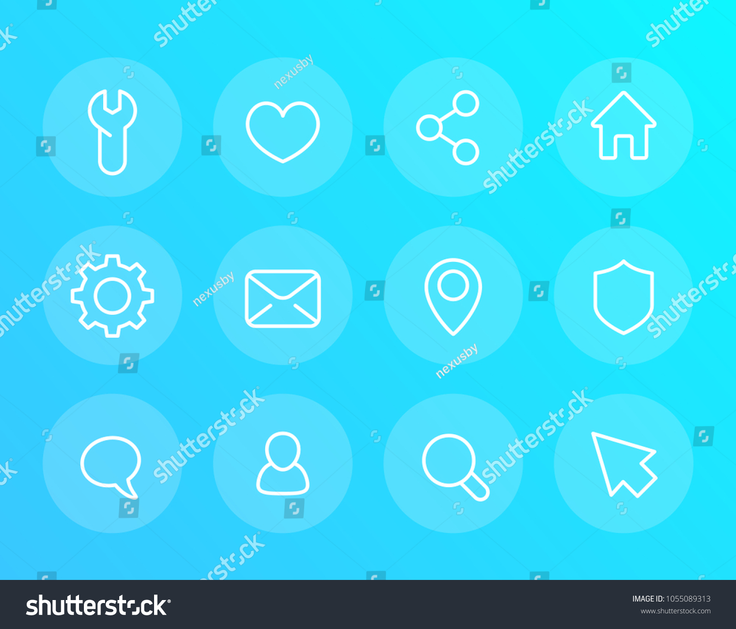 Basic Linear Vector Icons Web Apps Stock Vector (Royalty Free ...