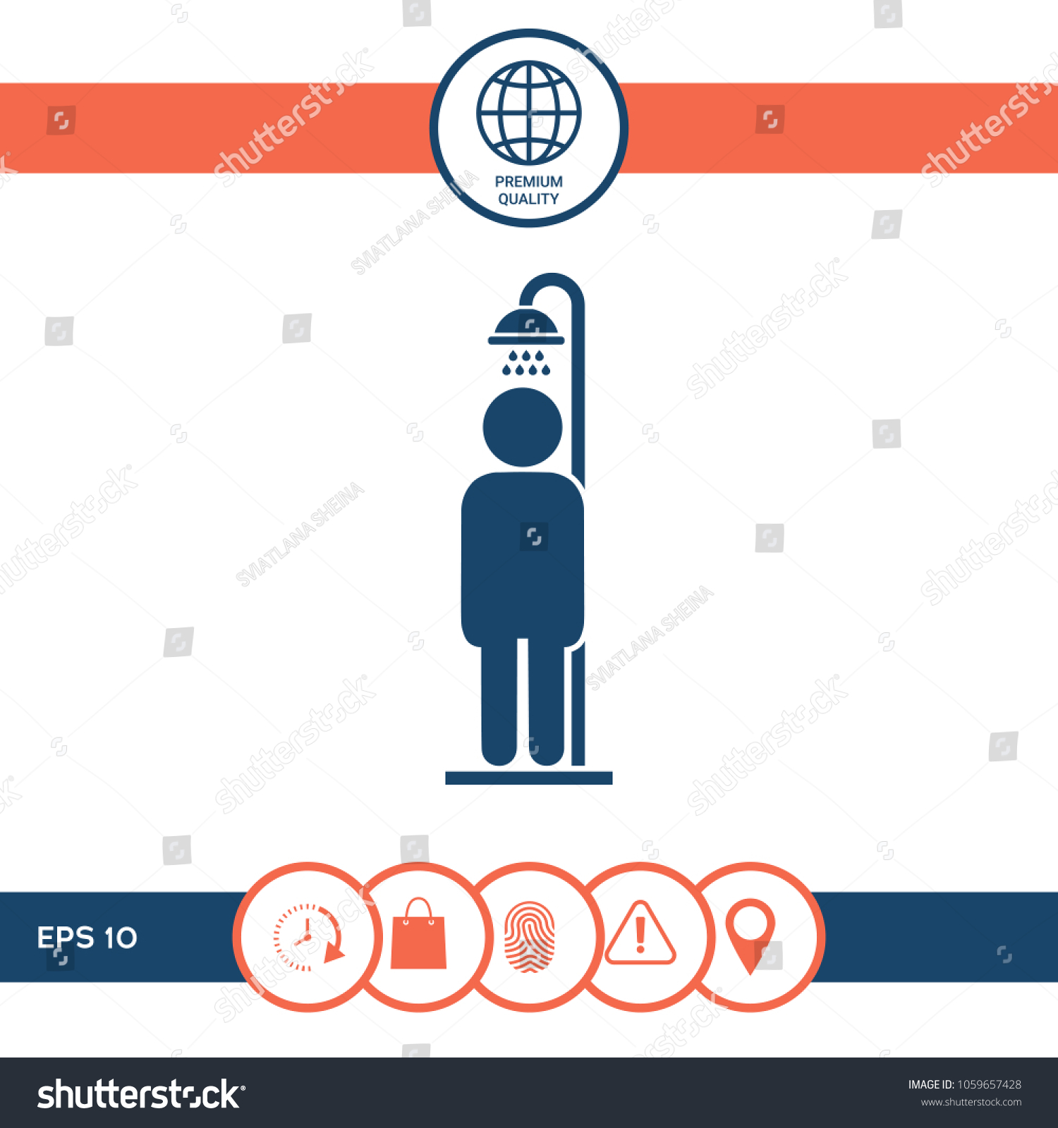 Man Taking Shower Stock Vector Royalty Free 1059657428 Shutterstock
