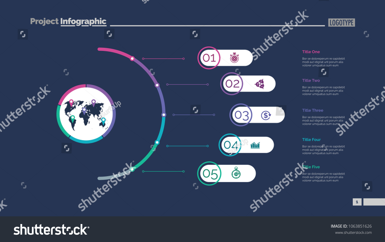 Five Steps Process Chart Slide Template Stock Vector (Royalty Free ... Five Steps Process Chart Slide Template Stock Vector (Royalty Free ...