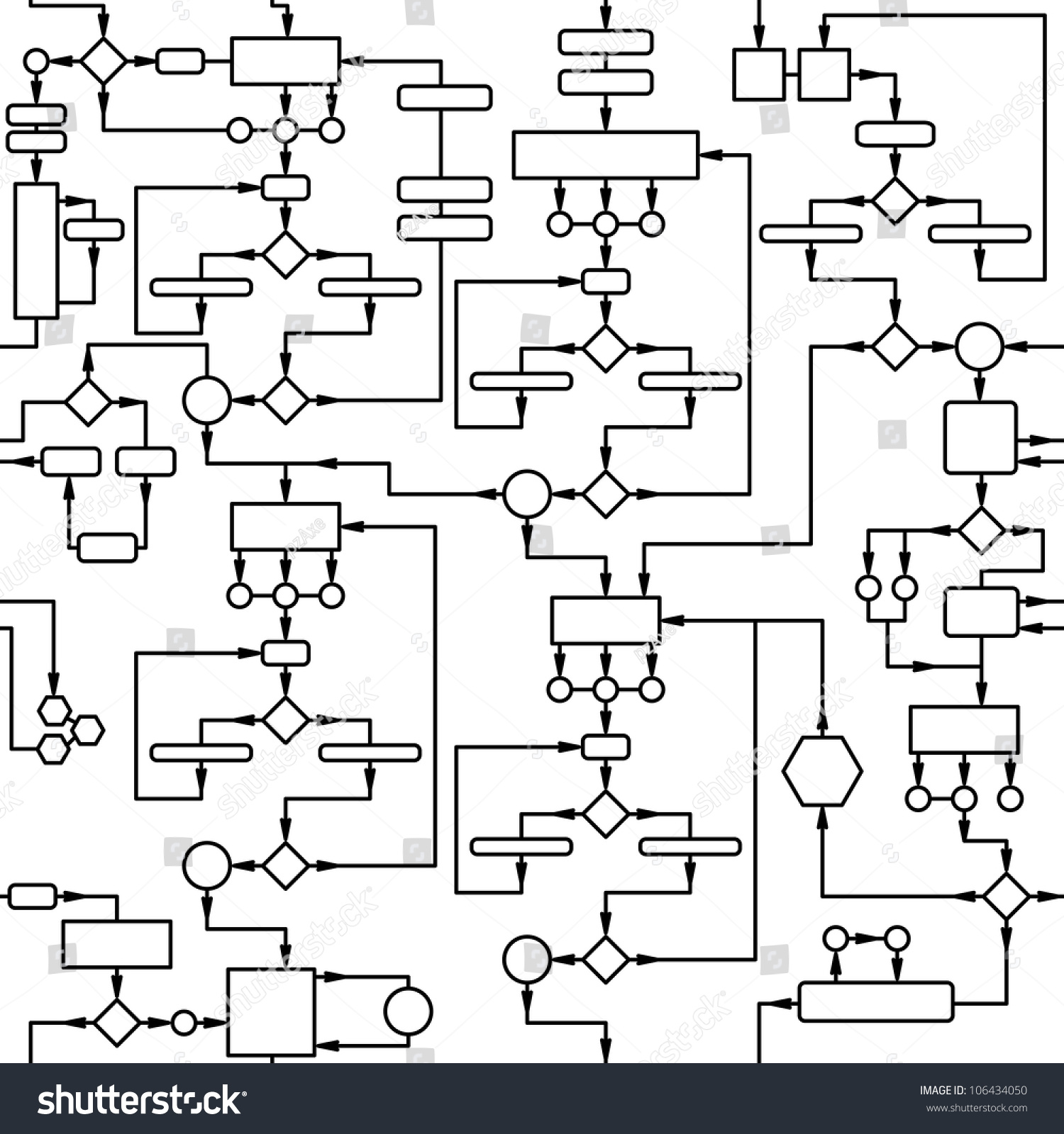 Vector Seamless Texture Technological Process Scheme Stock Vector ...