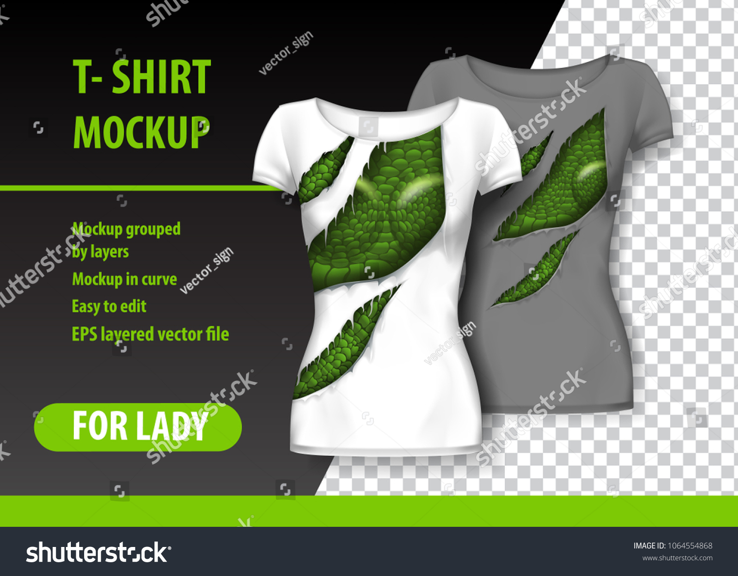 Tshirt Template Fully Editable Torn Clothes 库存矢量图(免版税)1064554868