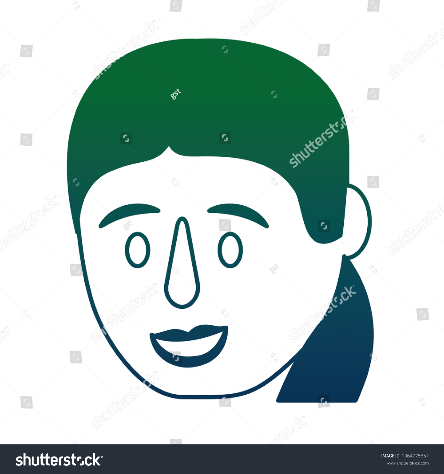 Happy Woman Face Character Stock Vector Royalty Free 1064775857