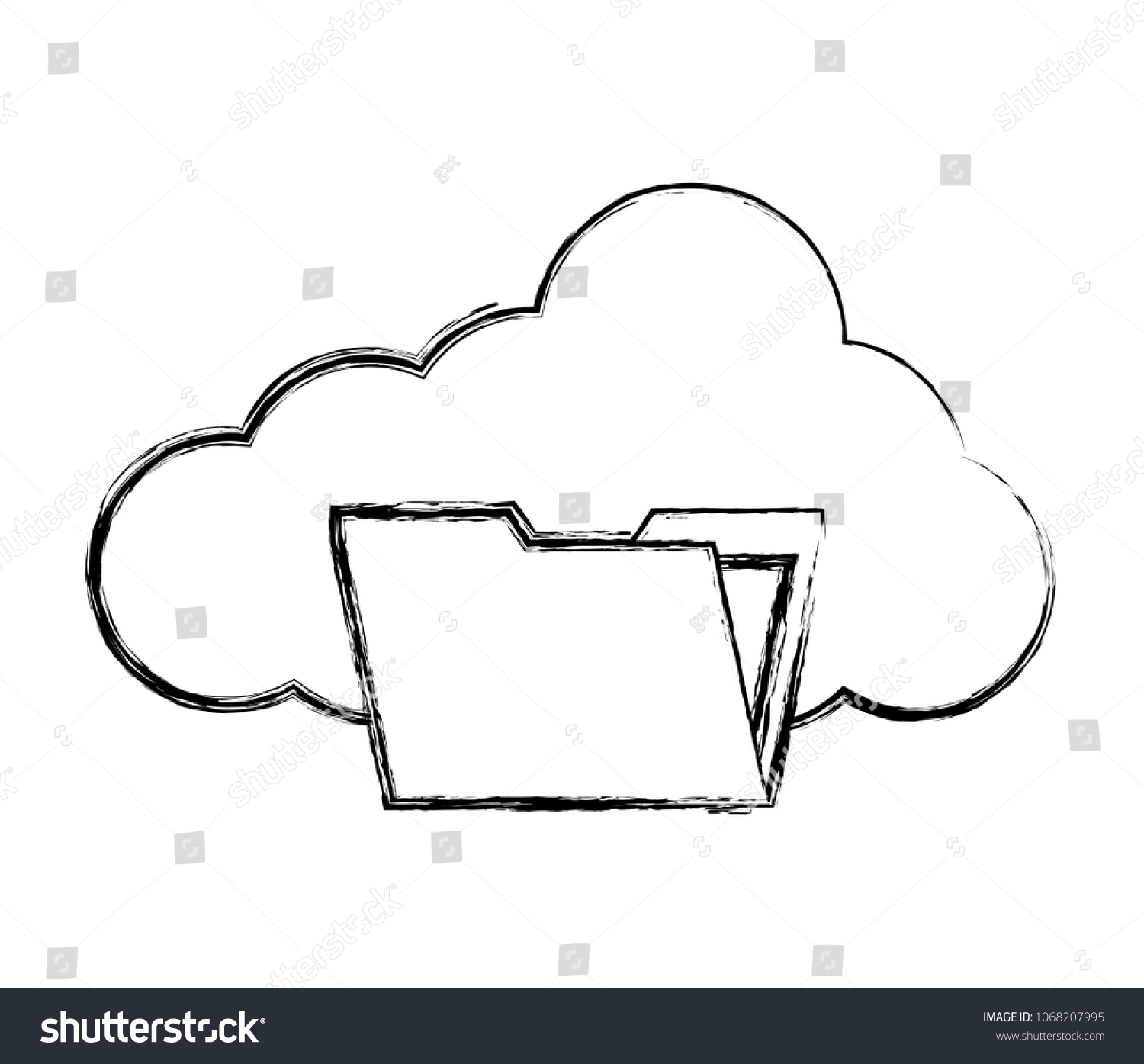 Cloud Computing Folder Stock Vector (Royalty Free) 1068207995 ...