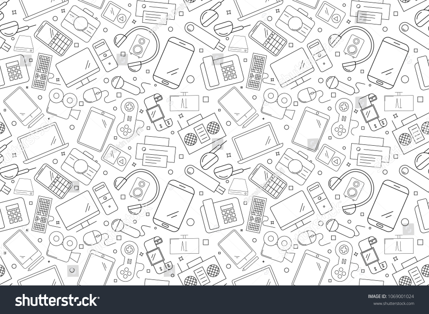 Vector Electronic Device Pattern Electronic Device Stock Vector ...