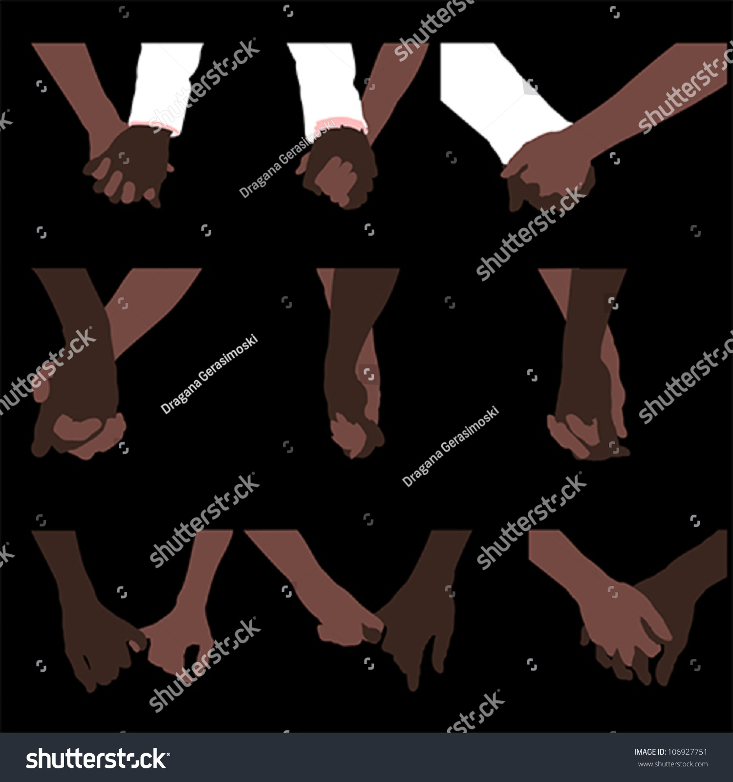 Couples Holding Hands Vector Stock Vector (Royalty Free) 106927751 ...