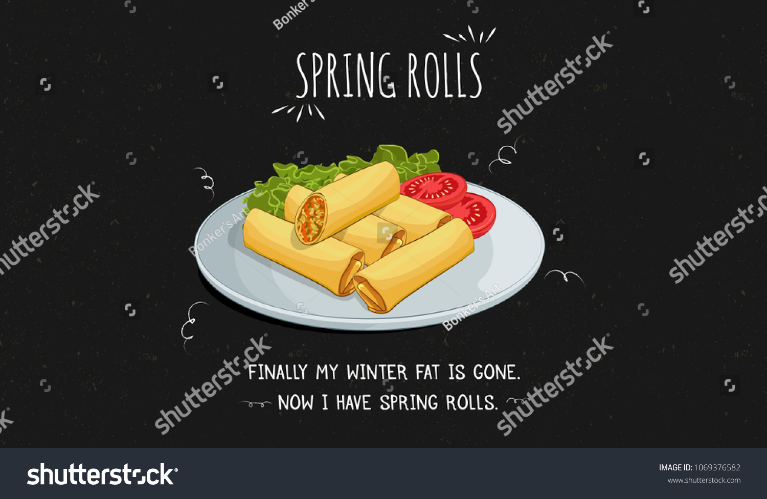 Spring Rolls Vector Stock Vector (Royalty Free) 1069376582 | Shutterstock