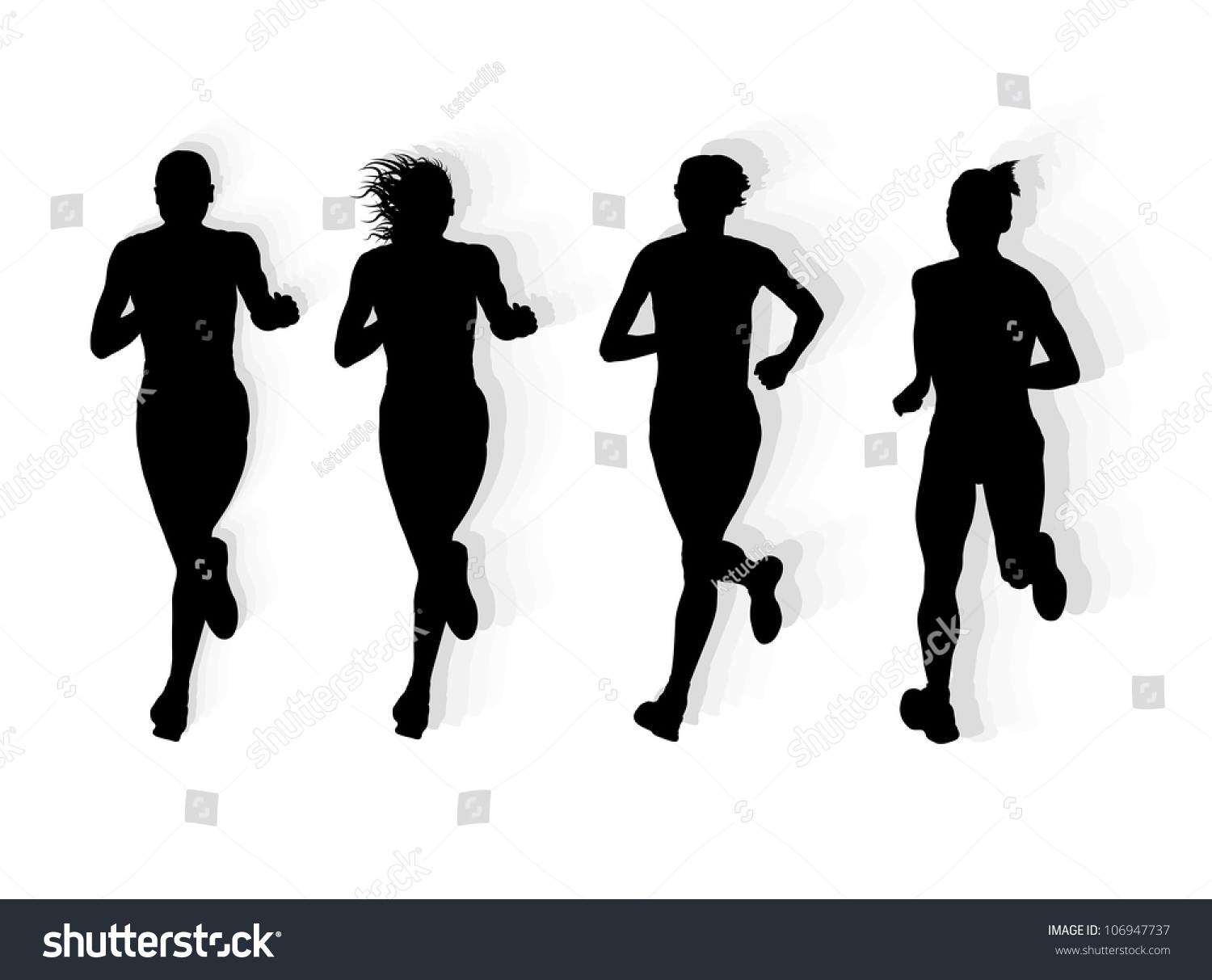Marathon Runners Vector Background: vector de stock (libre de regalías ...