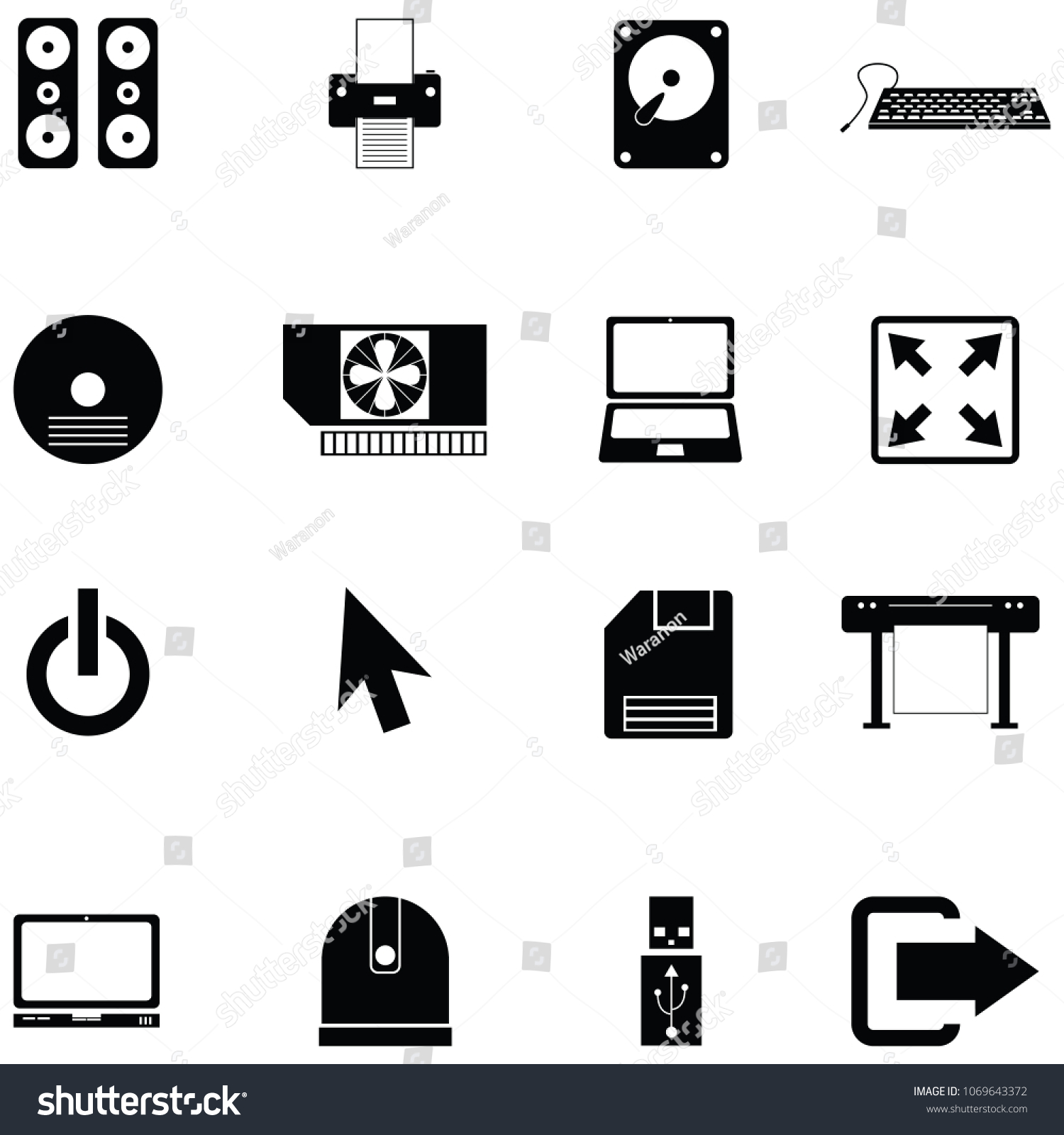 Computer Icon Set Stock Vector (Royalty Free) 1069643372 | Shutterstock