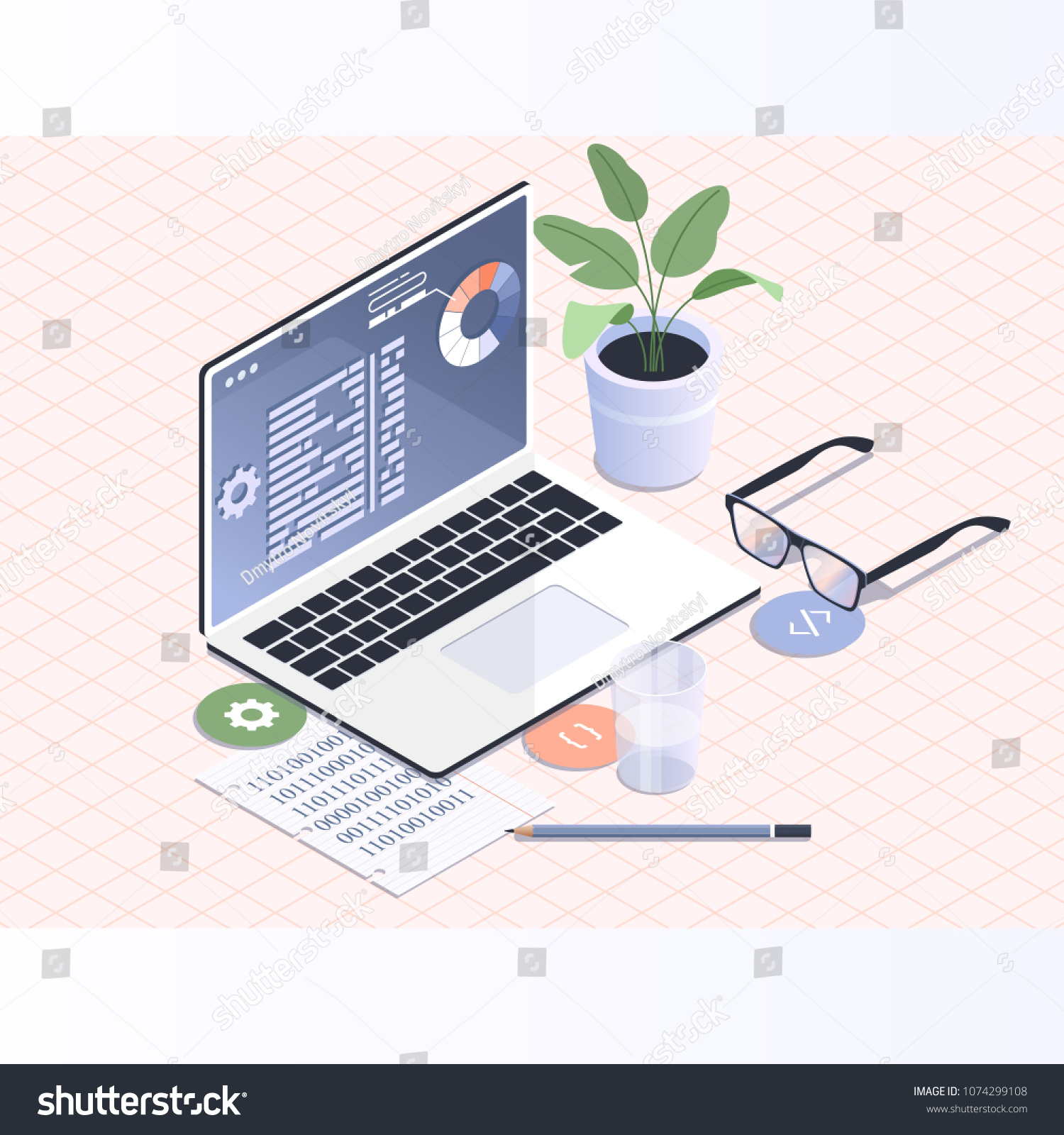 Software Development Programmingprogrammer Coding Binary Computer Stock