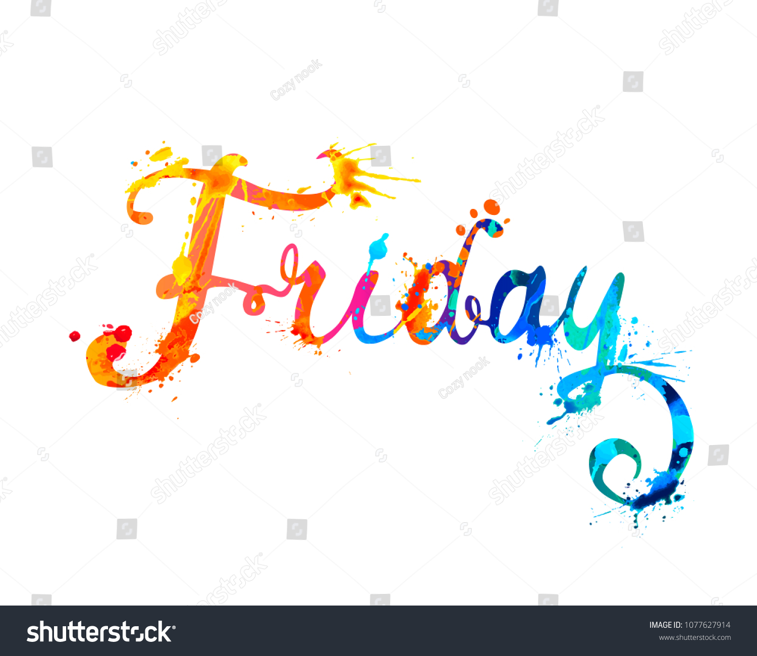 Friday Hand Written Vector Word Rainbow Stock Vector (Royalty Free ... Friday Hand Written Vector Word Rainbow Stock Vector (Royalty Free ...