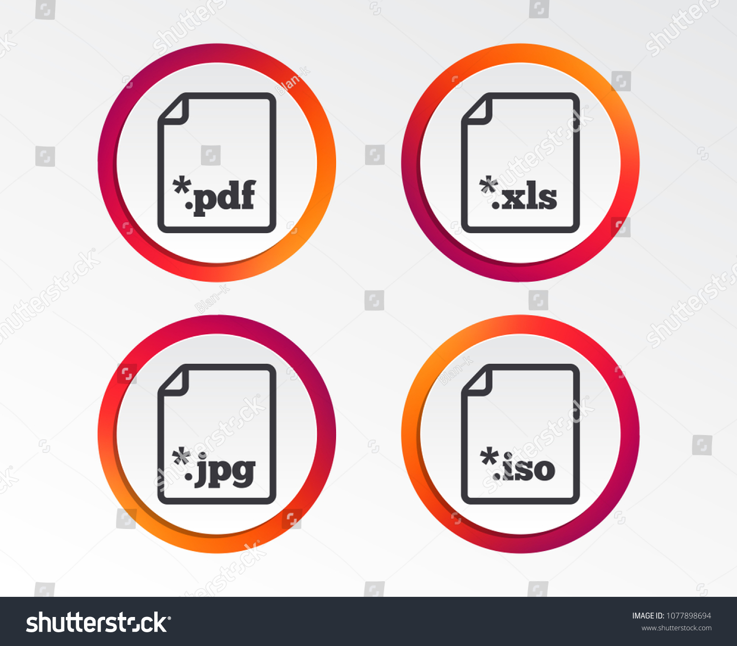Download Document Icons File Extensions Symbols Stock Vector (Royalty ...