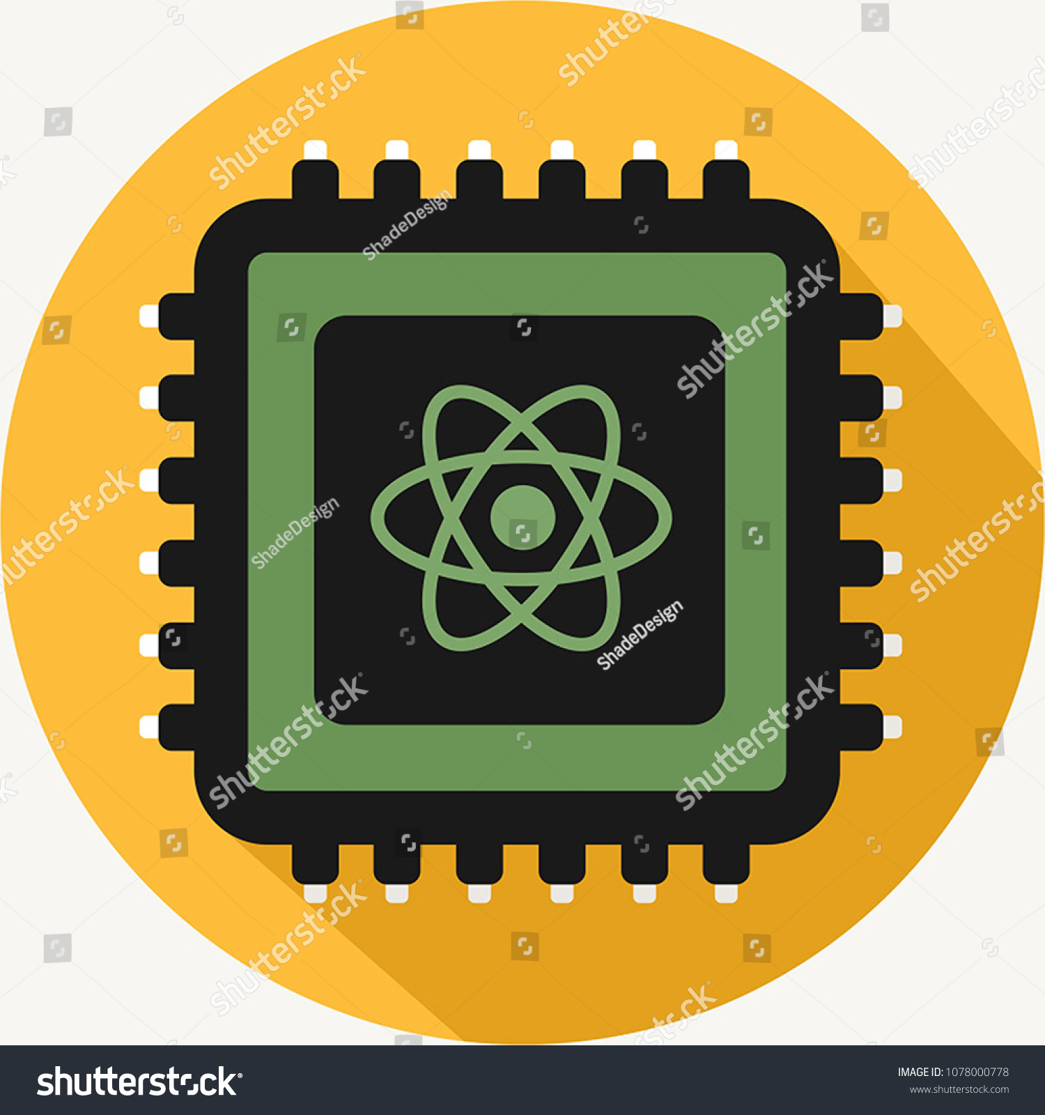 Vector Icon Quantum Computer Processor Cpu Stock Vector (Royalty Free ...