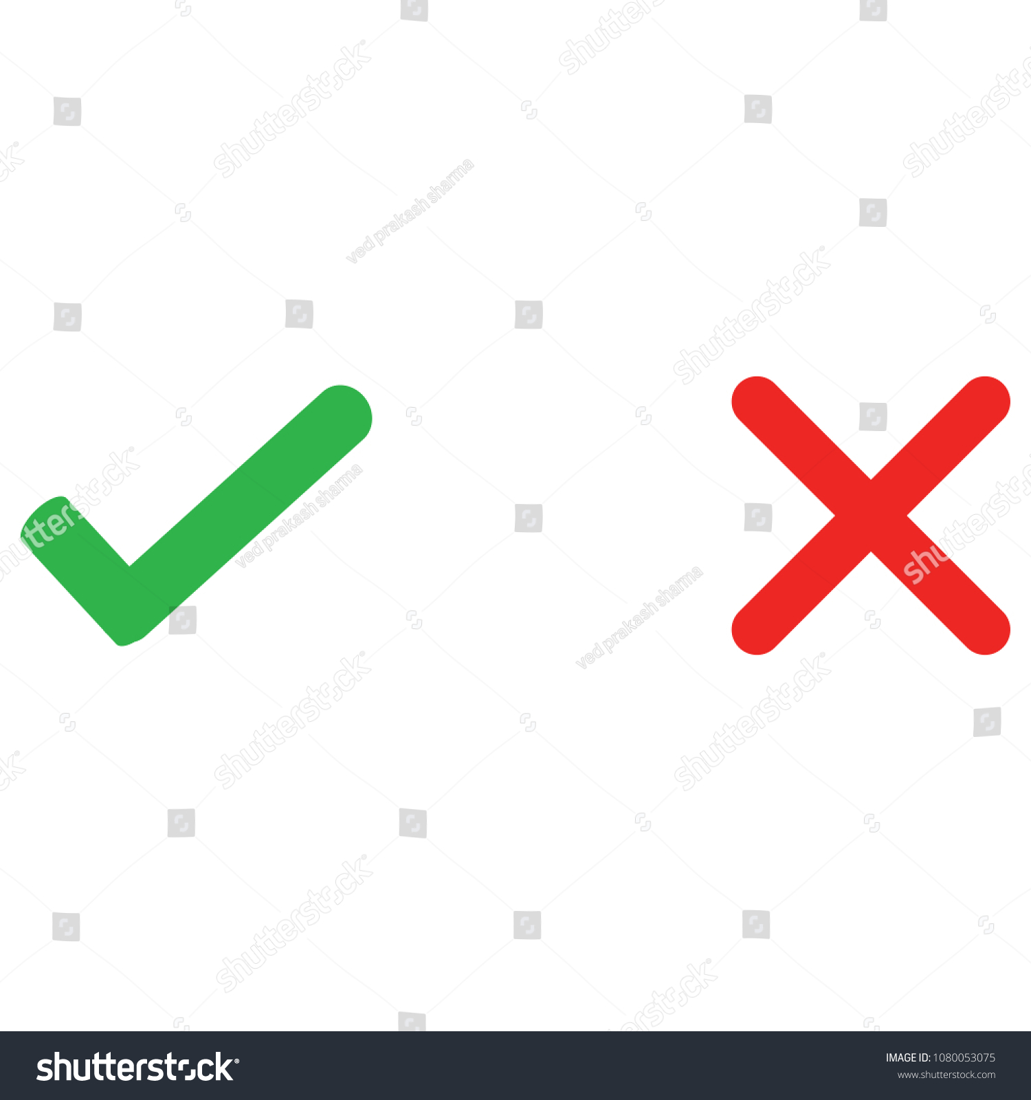 Check Mark Wrong Mark Icon Stock Vector (Royalty Free) 1080053075 ... Check Mark Wrong Mark Icon Stock Vector (Royalty Free) 1080053075 ...