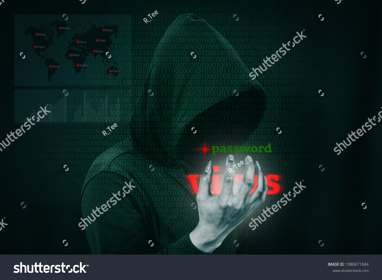 Dangerous Hacker Stealing Data Over Screen Stock Photo 1080671684 | Shutterstock