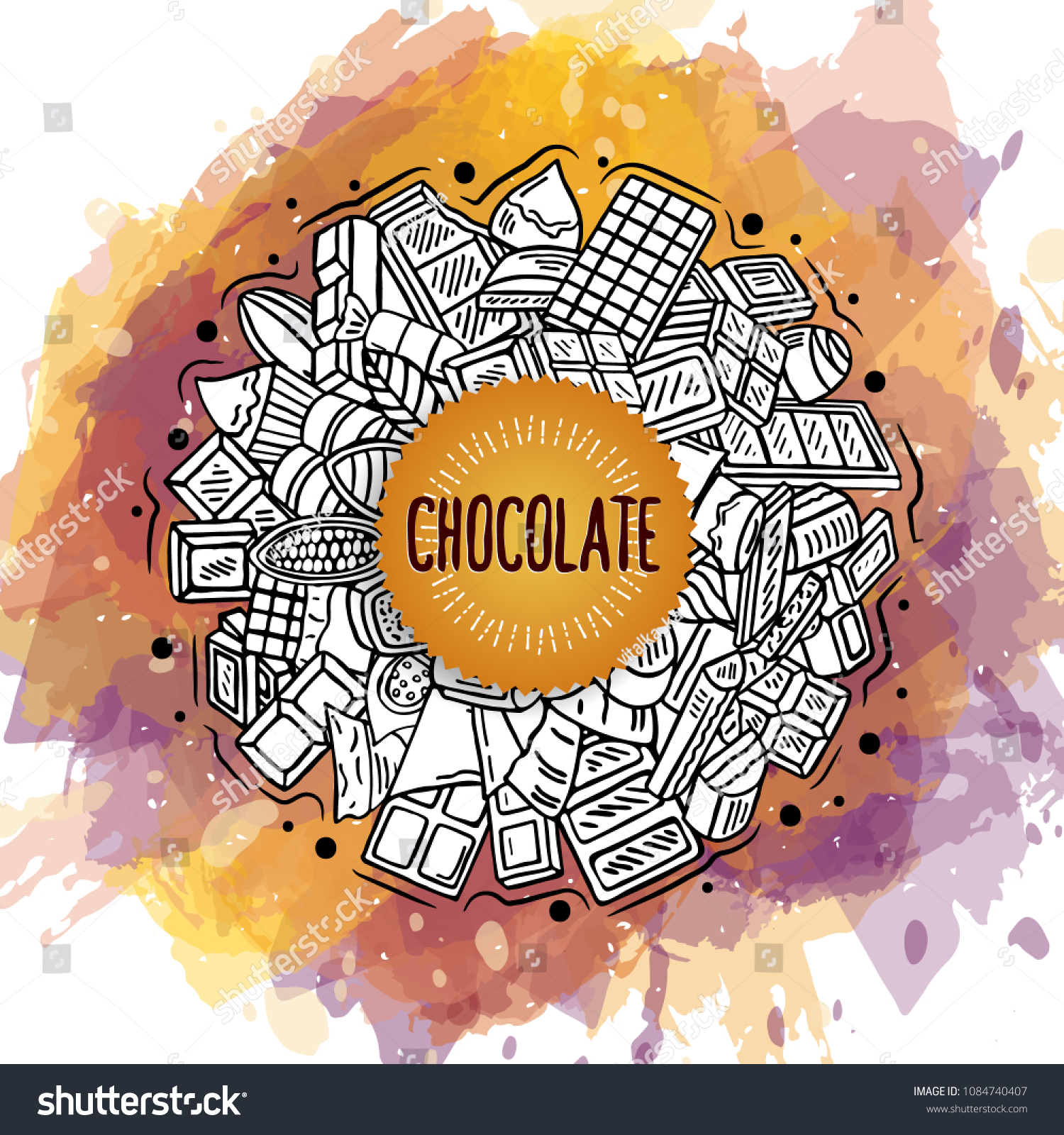 Chocolate Vector Doodle Illustration Stock Vector (Royalty Free ...