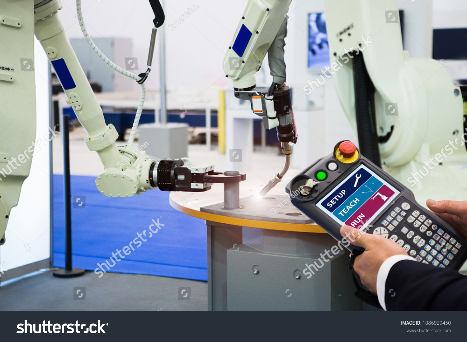 Engineer Teach Pendant Device Programming Robot Stock Photo 1086929450 ... Engineer Teach Pendant Device Programming Robot Stock Photo 1086929450 ...