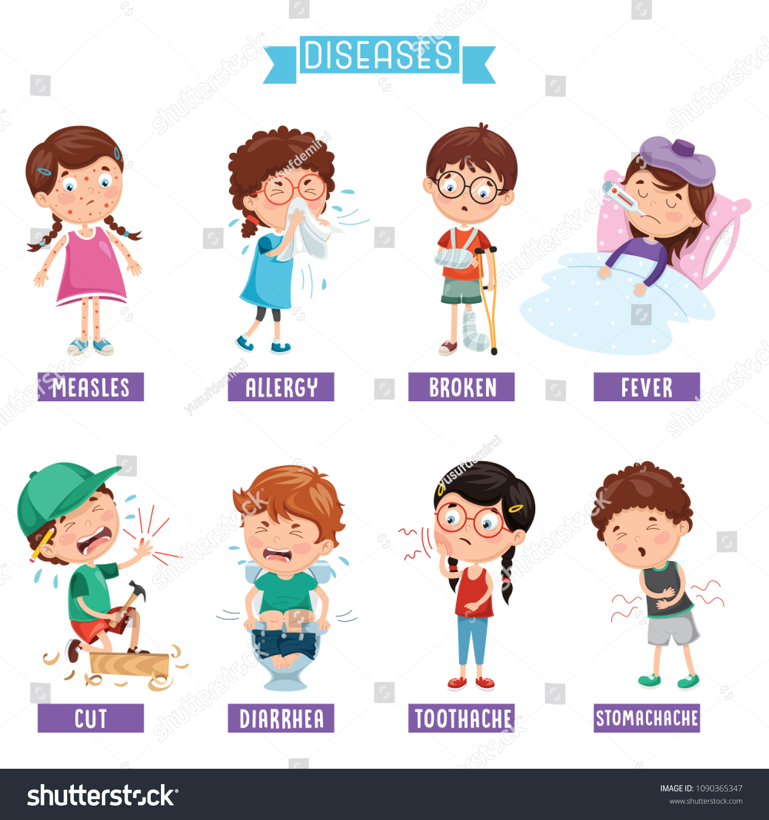 Vector Illustration Child Diseases Stock Vector (Royalty Free ... Vector Illustration Child Diseases Stock Vector (Royalty Free ...