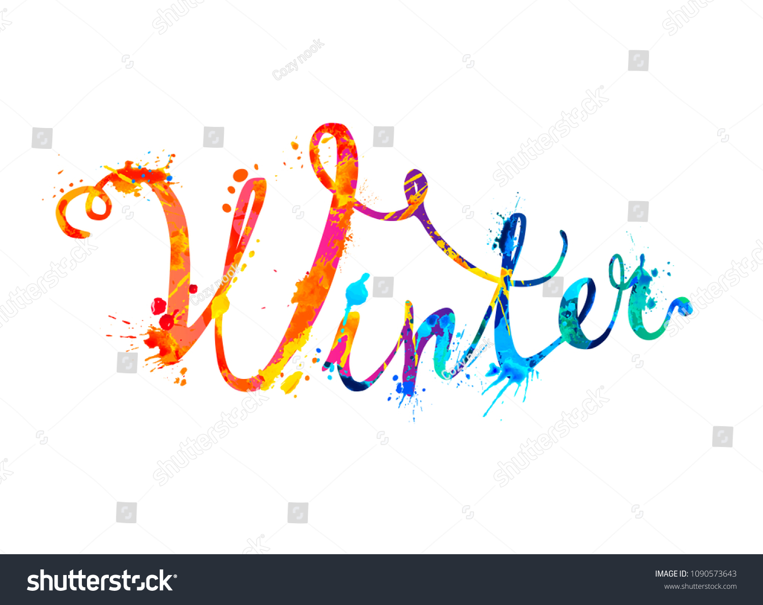 Winter Hand Written Vector Word Rainbow Stock Vector (Royalty Free ... Winter Hand Written Vector Word Rainbow Stock Vector (Royalty Free ...