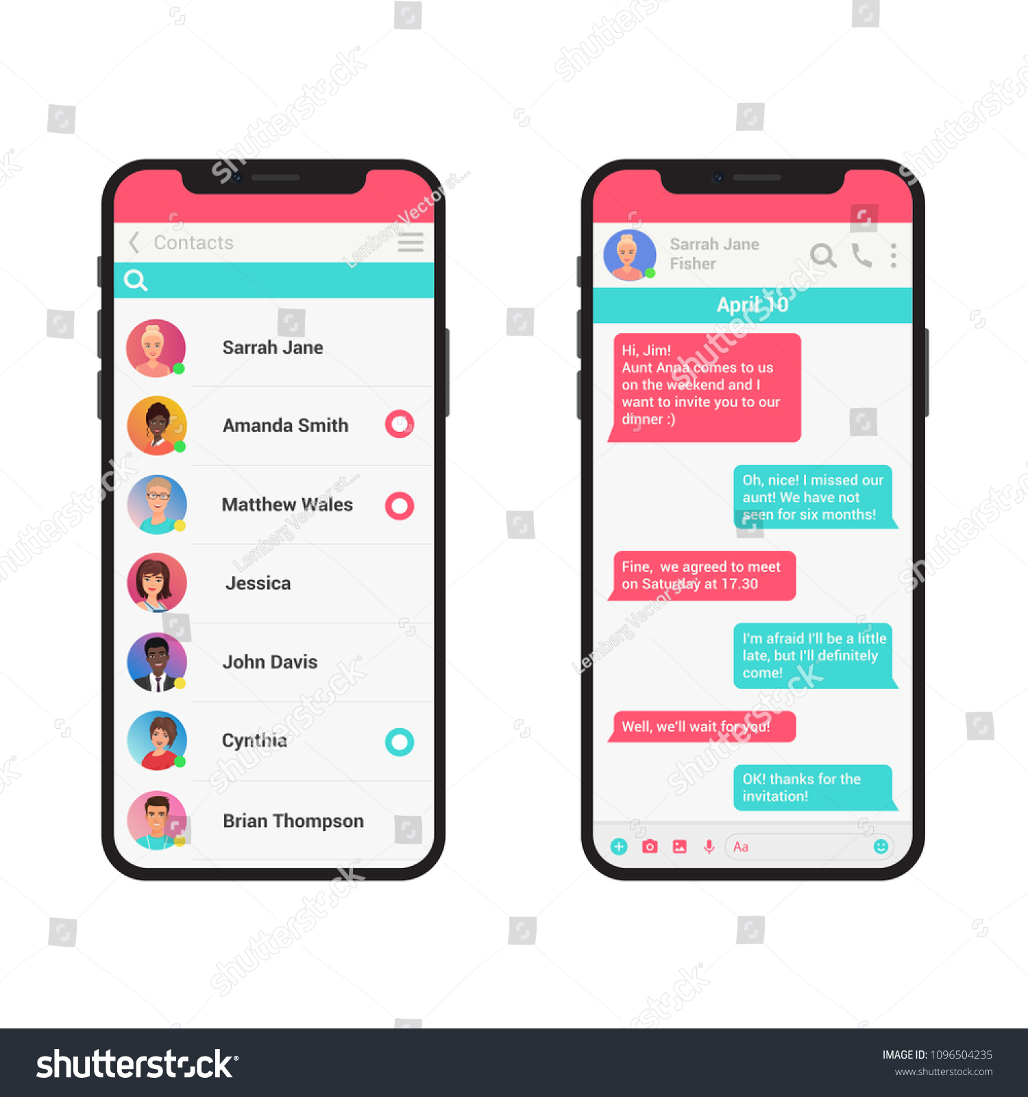 Chating Messaging Vector Illustration Concept Social Stock Vector Royalty Free 1096504235