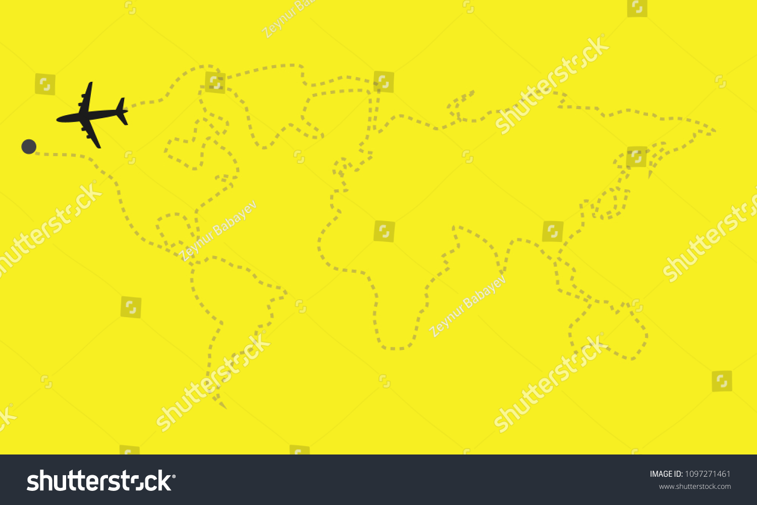 World Map Whit Dashed Trace Line เวกเตอร์สต็อก ปลอดค่าลิขสิทธิ์