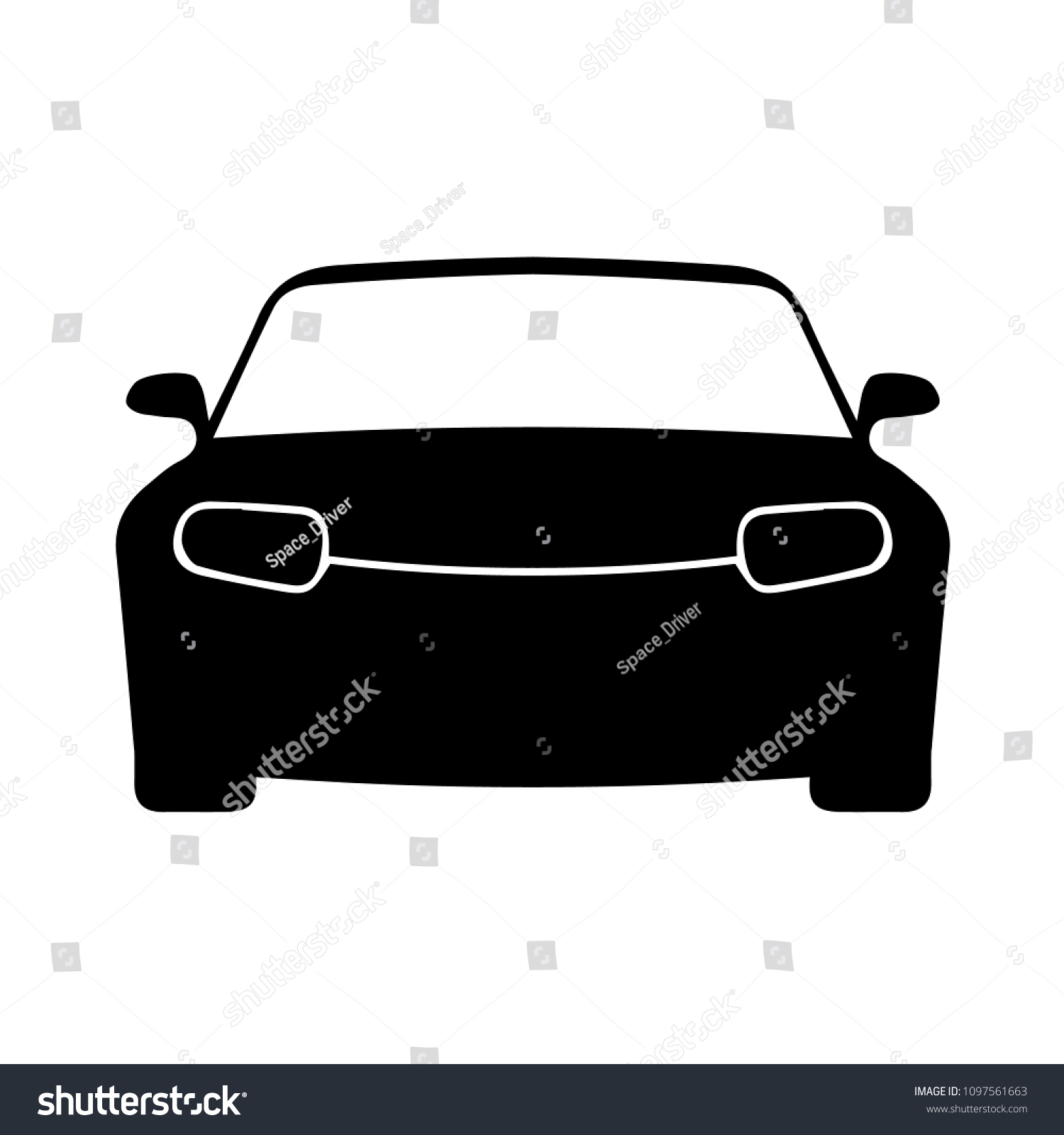 Vector Car Icon Front View On Stock Vector (Royalty Free) 1097561663 ...