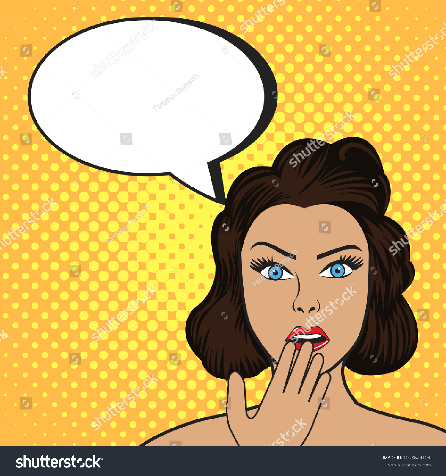 Vector Illustration Pop Art Style Woman Stock Vector Royalty Free