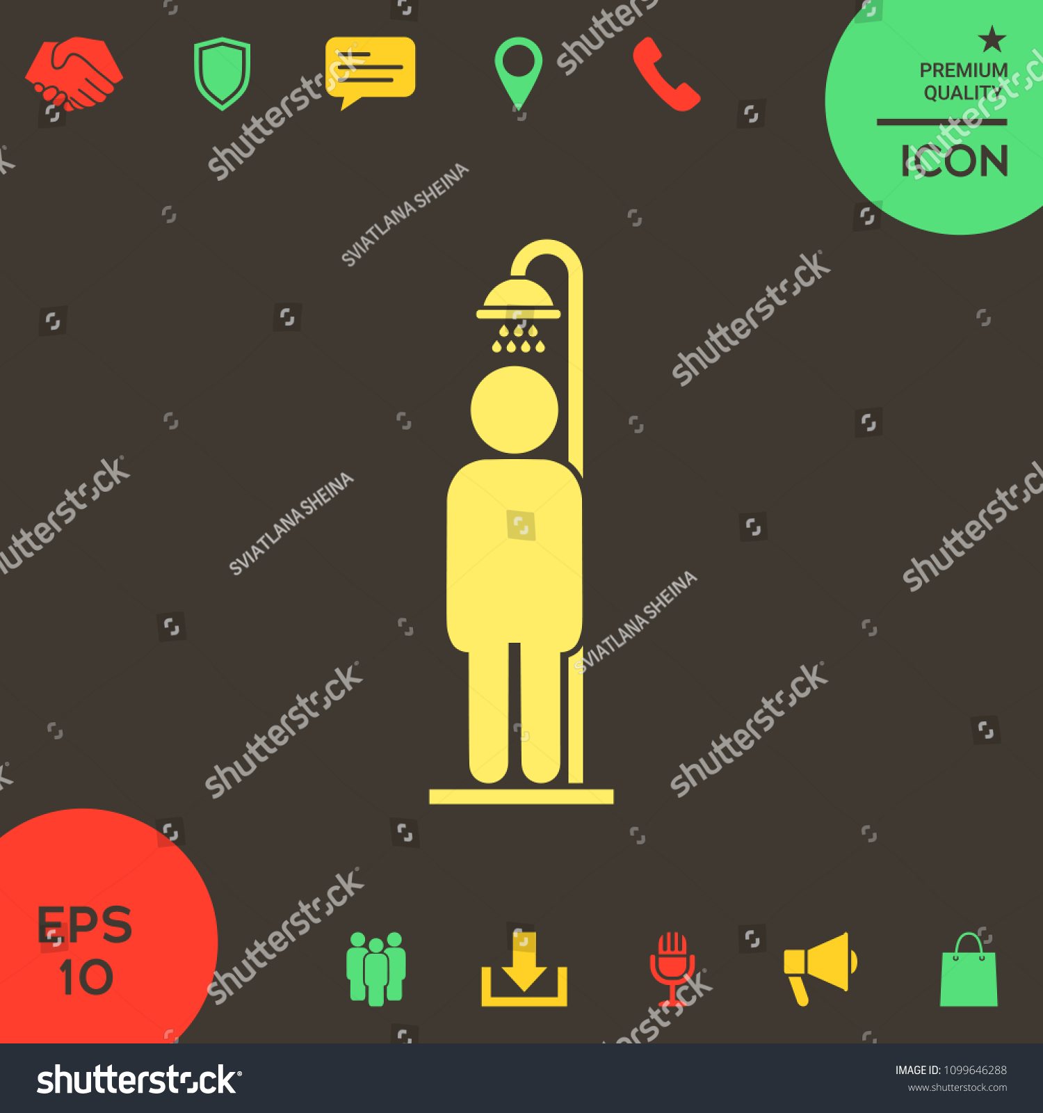 Man Taking Shower Stock Vector Royalty Free 1099646288 Shutterstock