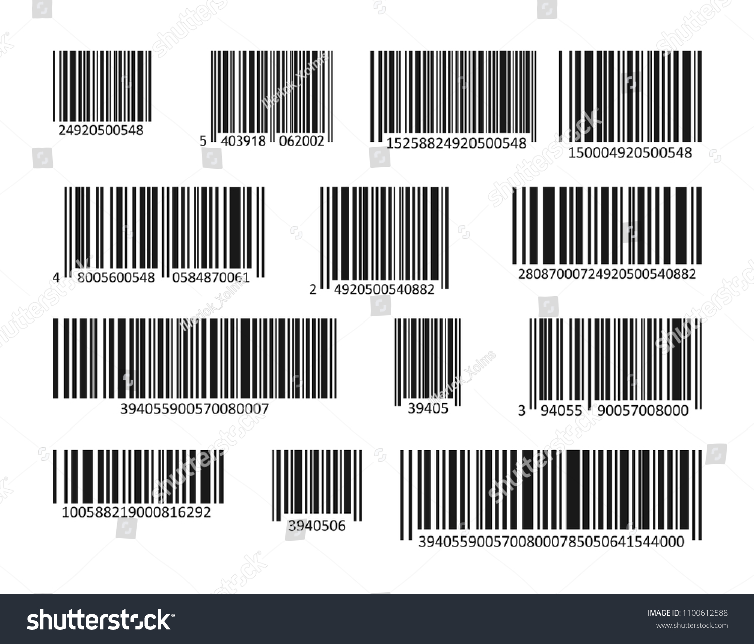 Bar Code Set Vector Universal Product Stock Vector (Royalty Free ...