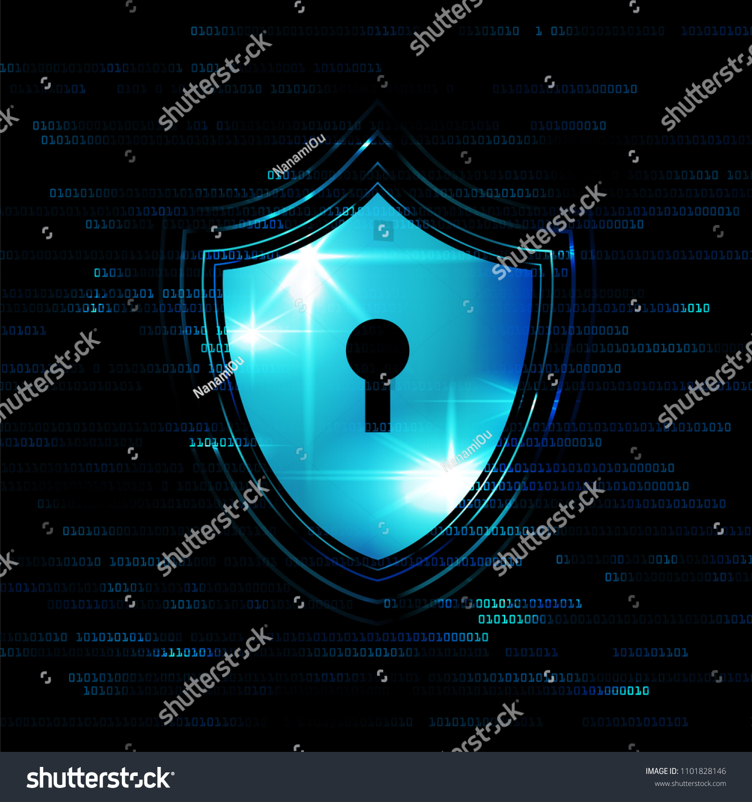 Vector Illustration Cyber Security Technology Background Stock Vector ...