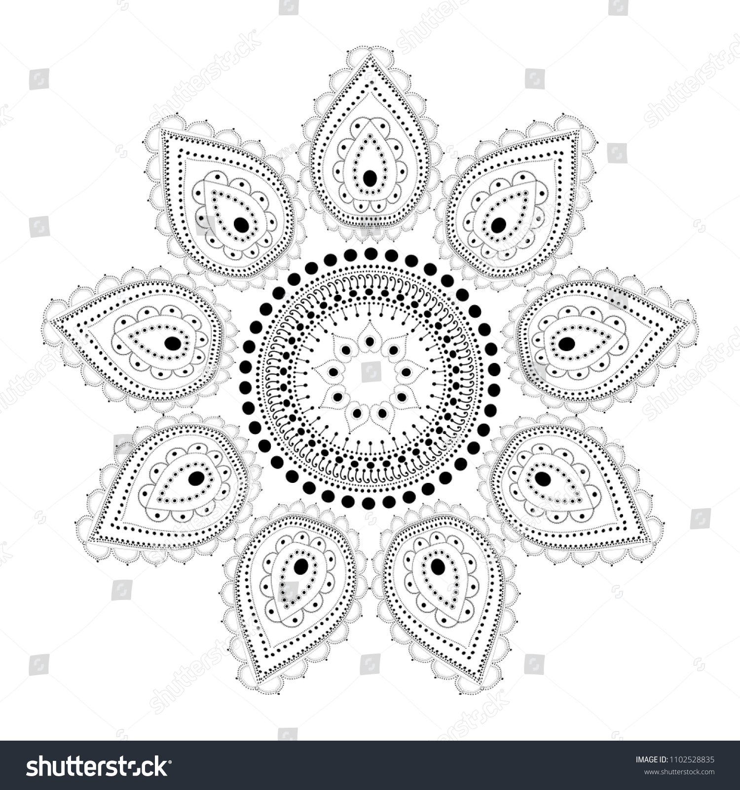 Indian Filigree Dotted Ornament Vector Mehendi Stock Vector (Royalty ... Indian Filigree Dotted Ornament Vector Mehendi Stock Vector (Royalty ...