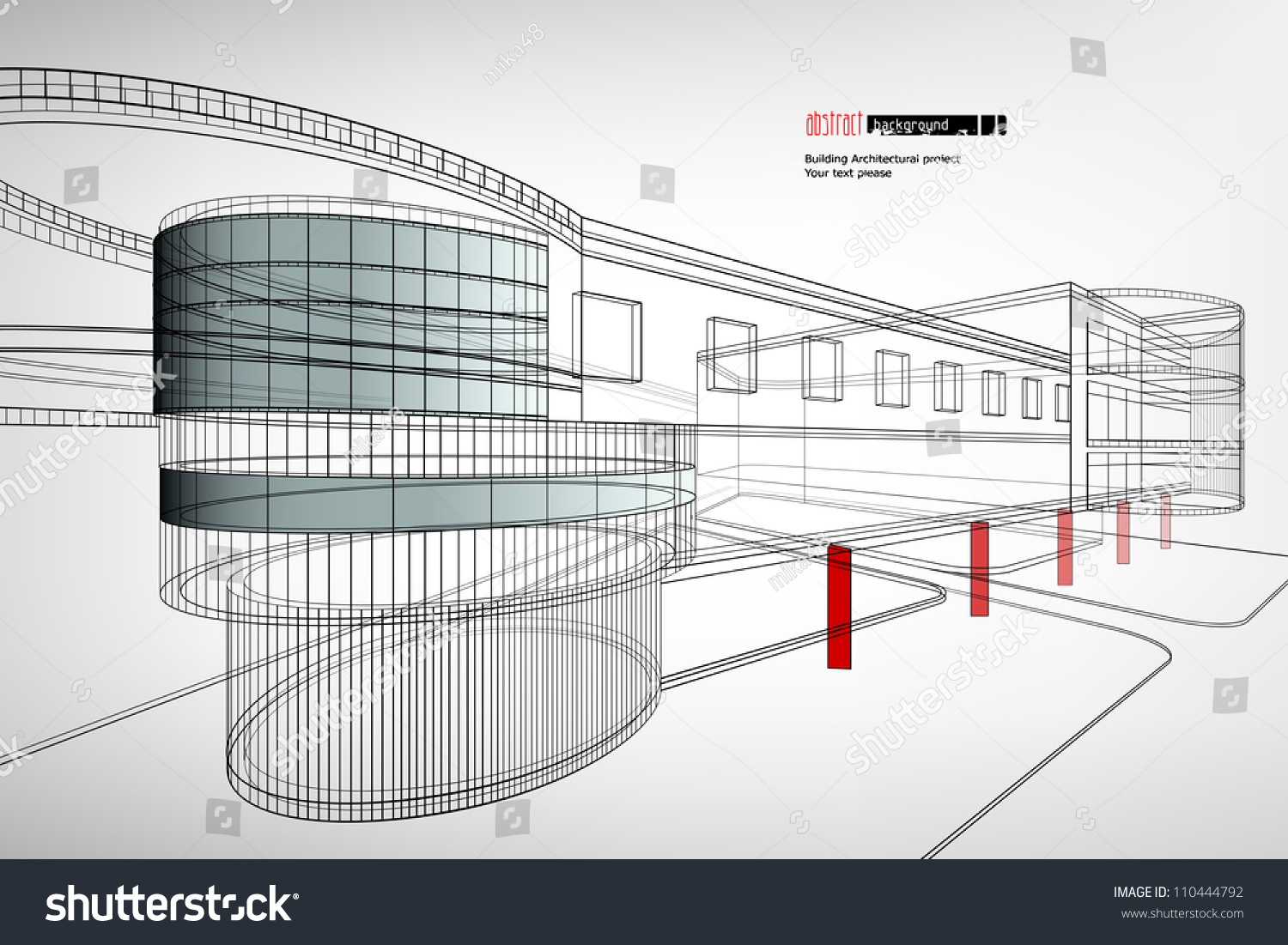 Abstract 3d Framework Building Architectural Vector Stock Vector ...