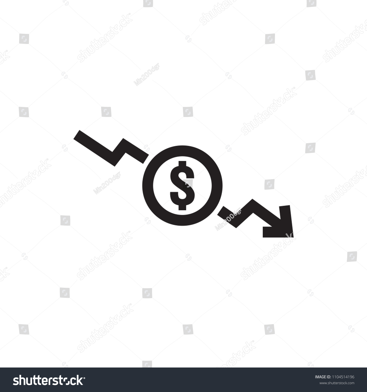 Dollar Arrow Decrease Icon Money Arrow Stock Vector (Royalty Free) 1104514196 | Shutterstock