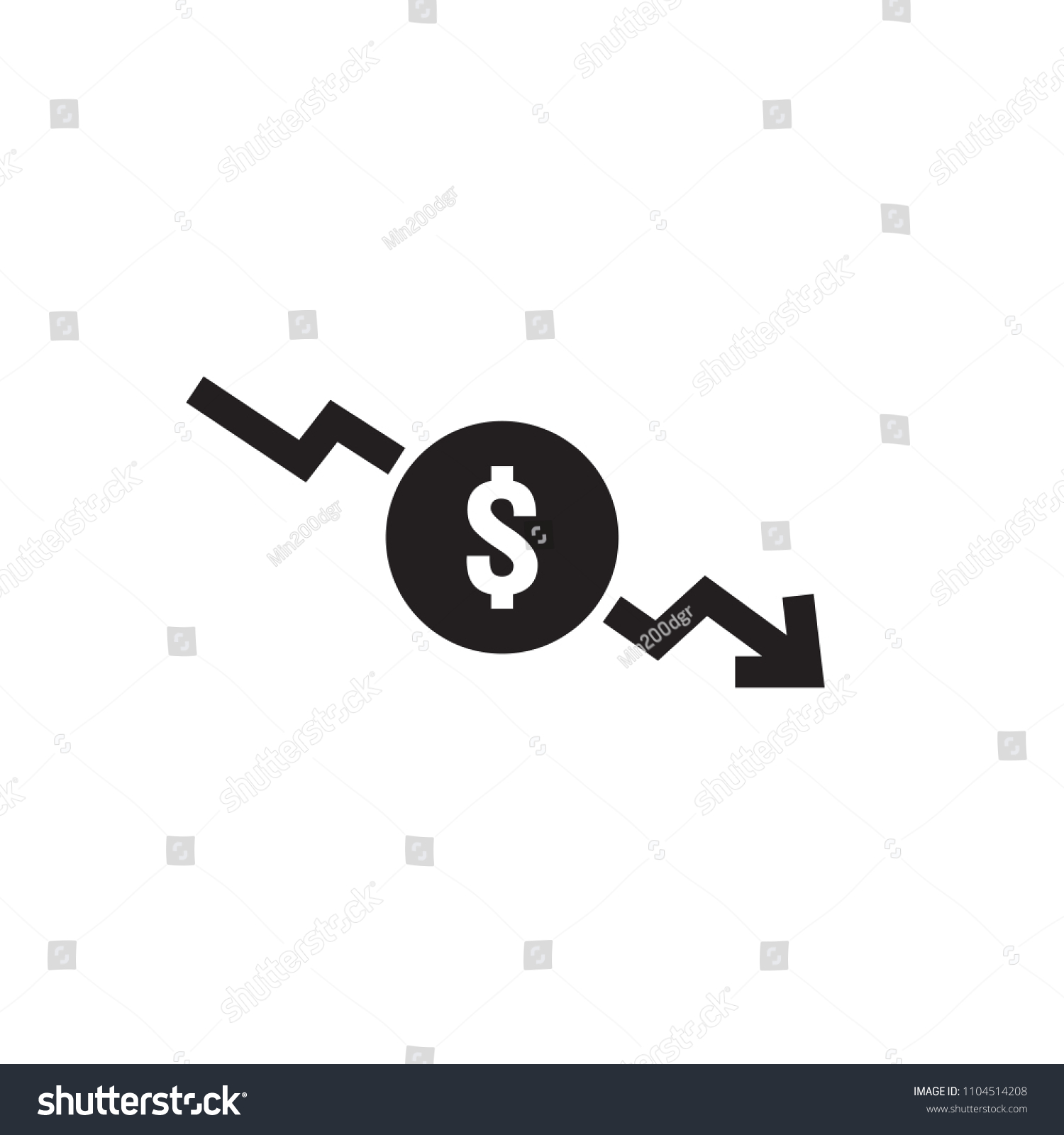 Dollar Decrease Icon Money Symbol Arrow Stock Vector (Royalty Free) 1104514208 | Shutterstock