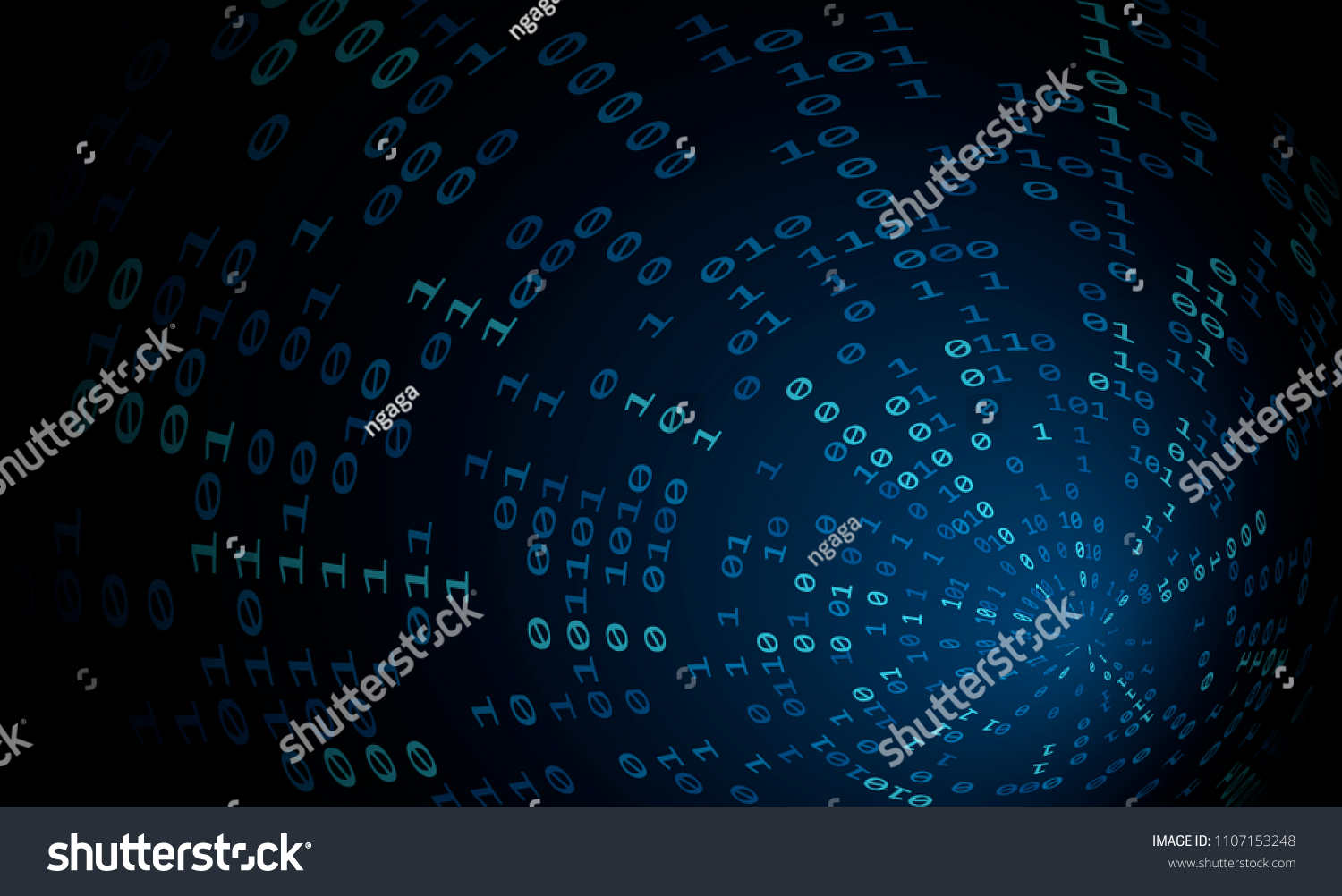 Binary Code Tunnel Vector Background Stock Vector (Royalty Free ...