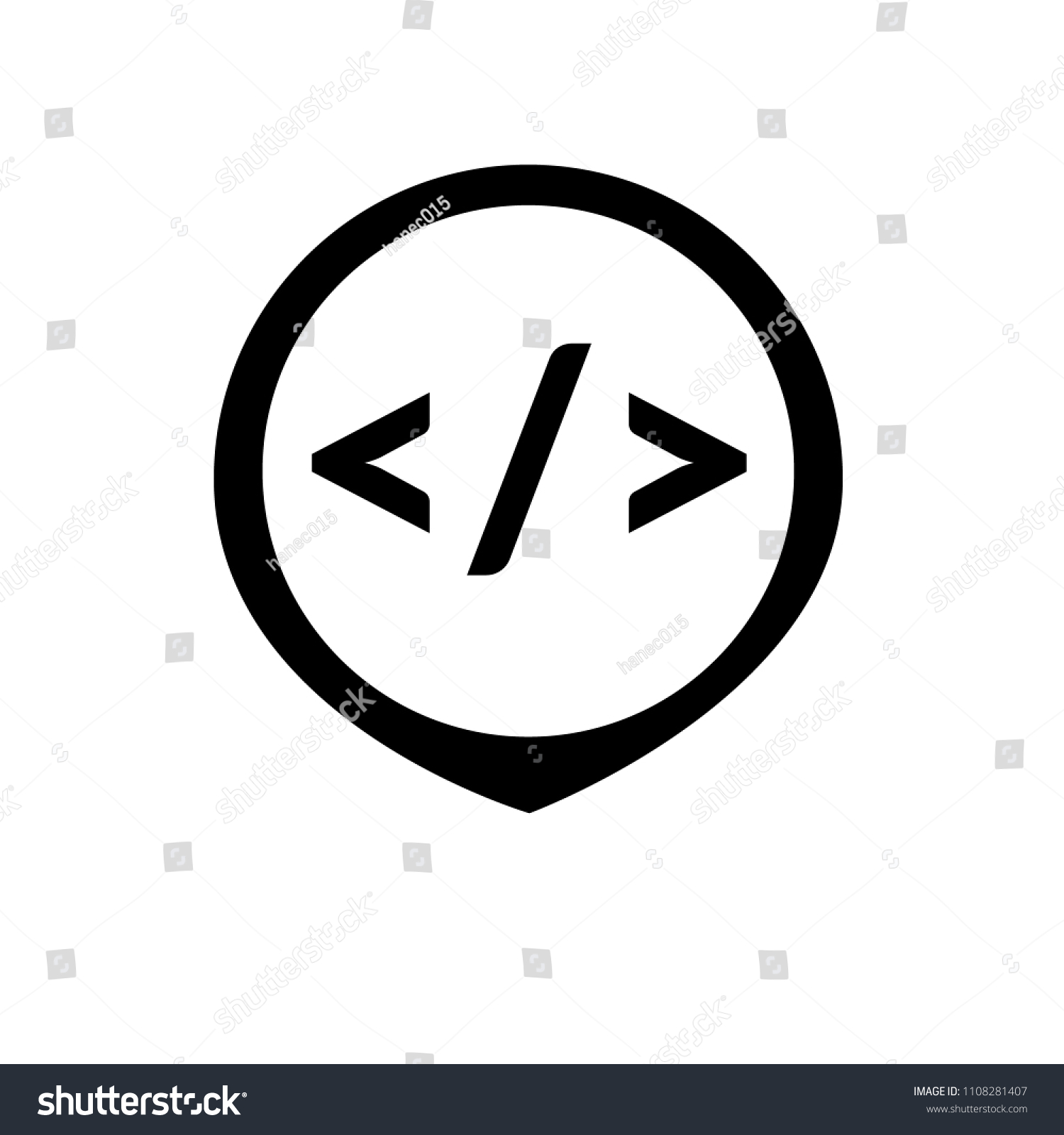Code Sign Map Pointer Stock Vector (Royalty Free) 1108281407 | Shutterstock