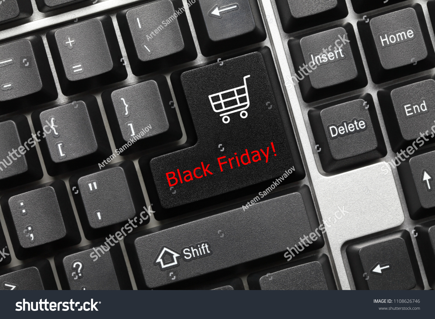 Closeup View On Conceptual Keyboard Black Stock Photo 1108626746 ...