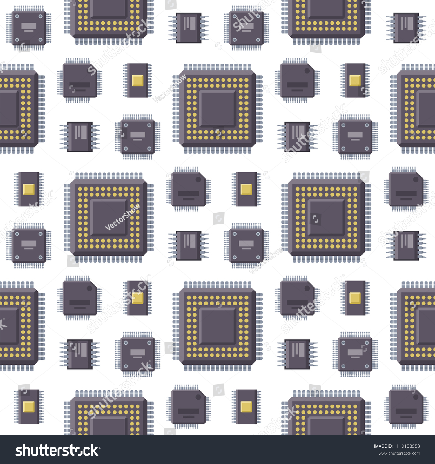 Cpu Microprocessors Microchip Vector Illustration Hardware Stock Vector ...