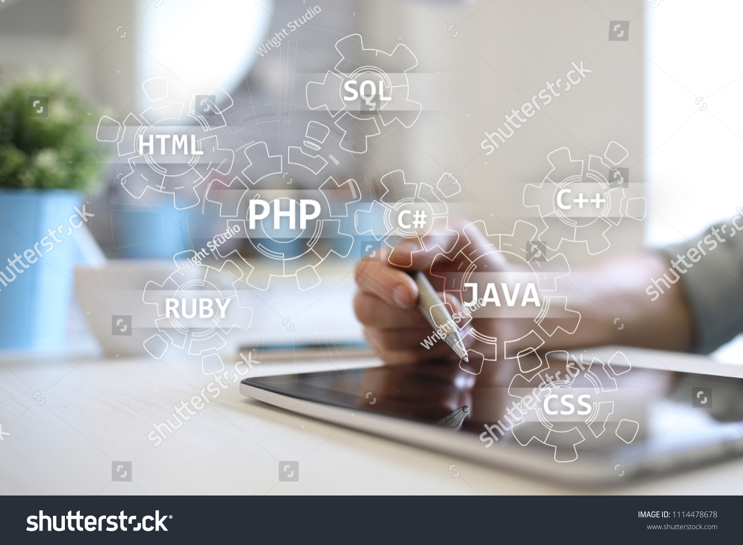 Web Development Tools Concept On Virtual Stock Photo 1114478678 ... Web Development Tools Concept On Virtual Stock Photo 1114478678 ...