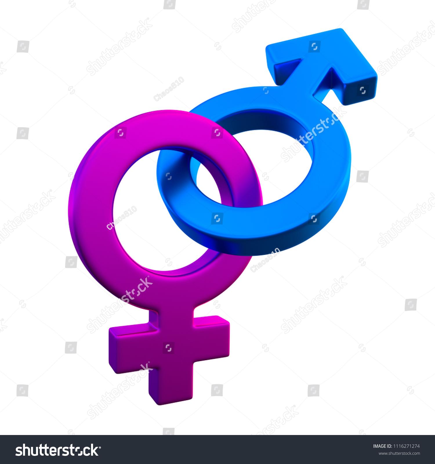 3d Pink Blue Heterosexual Symbol Stock Illustration 1116271274
