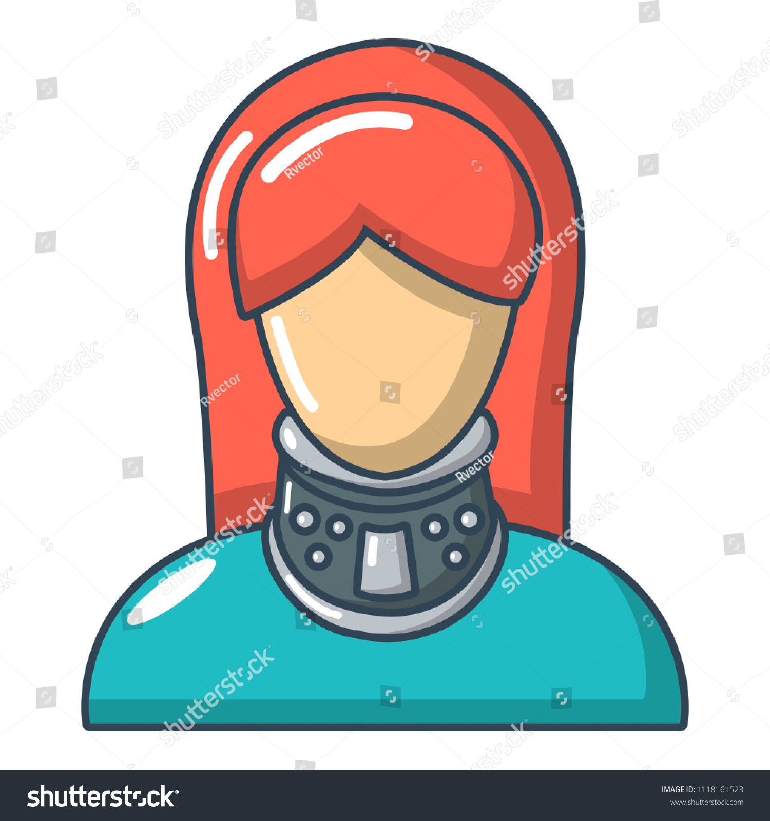 Cervical Retainer Icon Cartoon Illustration Cervical Stock Illustration