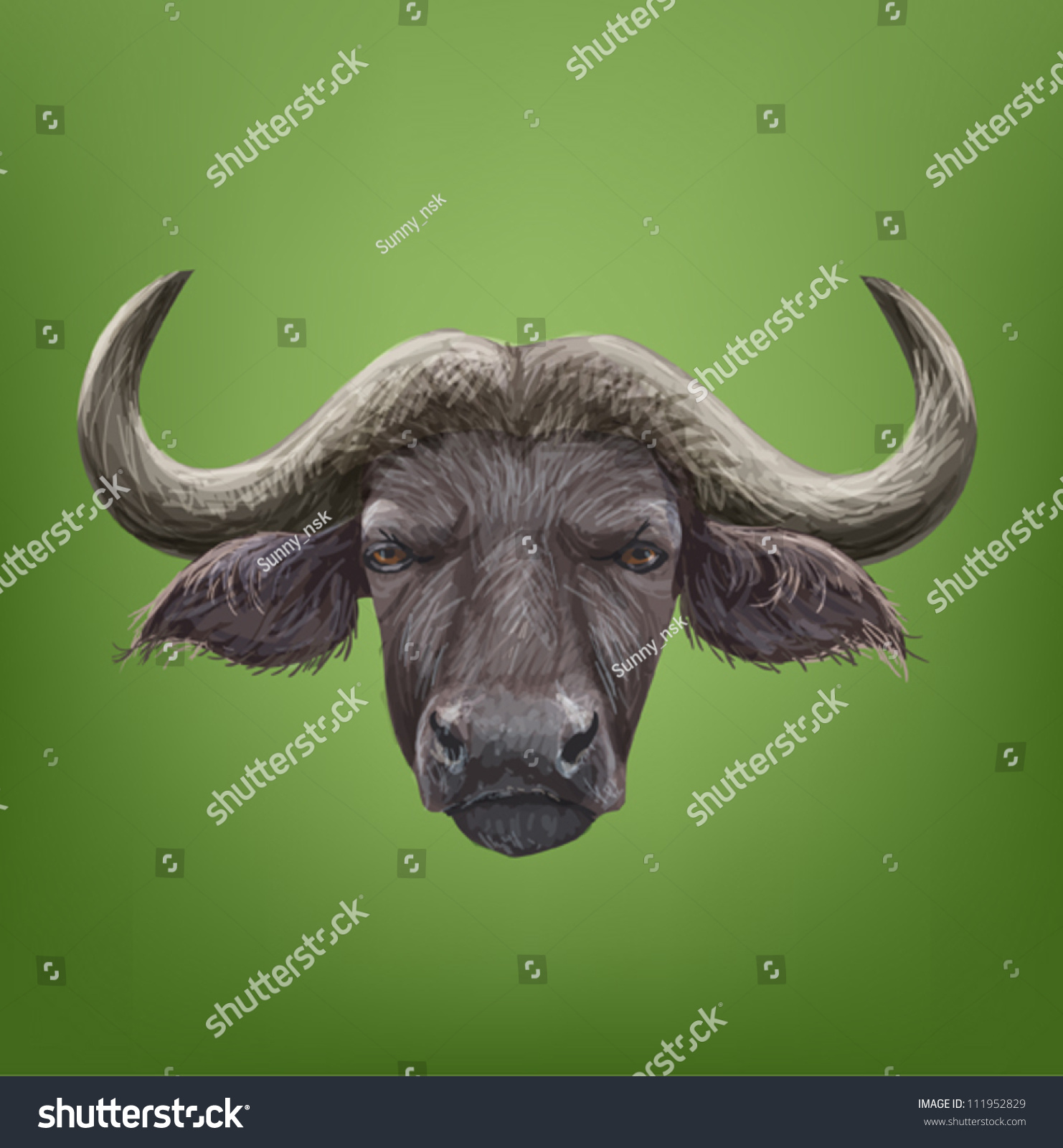Buffalo Head Vector Stock Vector (Royalty Free) 111952829 | Shutterstock