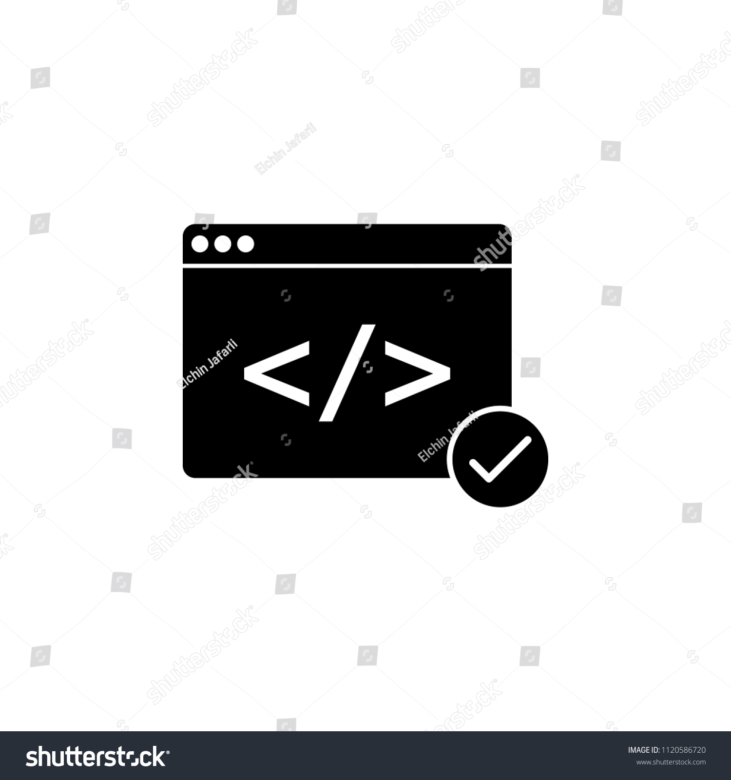 Web Programming Code Check Mark Isolated Stock Vector (Royalty Free ...