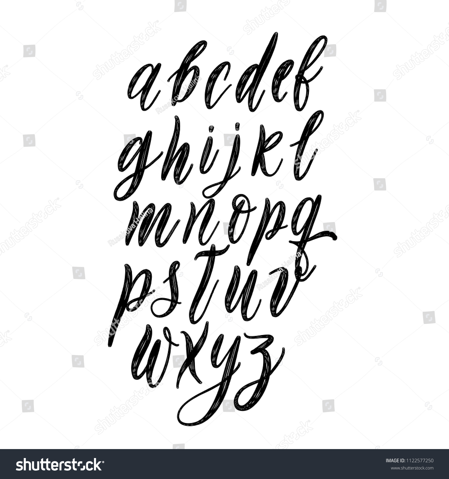Hand Lettering Alphabet Vector: vector de stock (libre de regalías ... Hand Lettering Alphabet Vector: vector de stock (libre de regalías ...