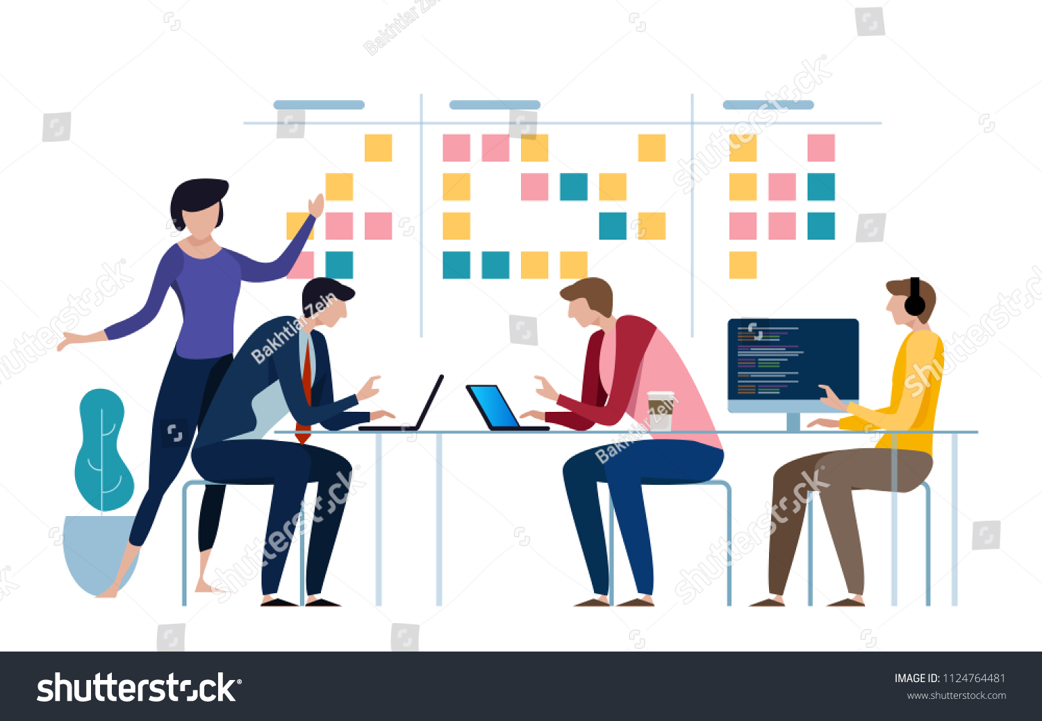 Agile Business Team Programmer Working Make Stock Vector (Royalty Free ... Agile Business Team Programmer Working Make Stock Vector (Royalty Free ...