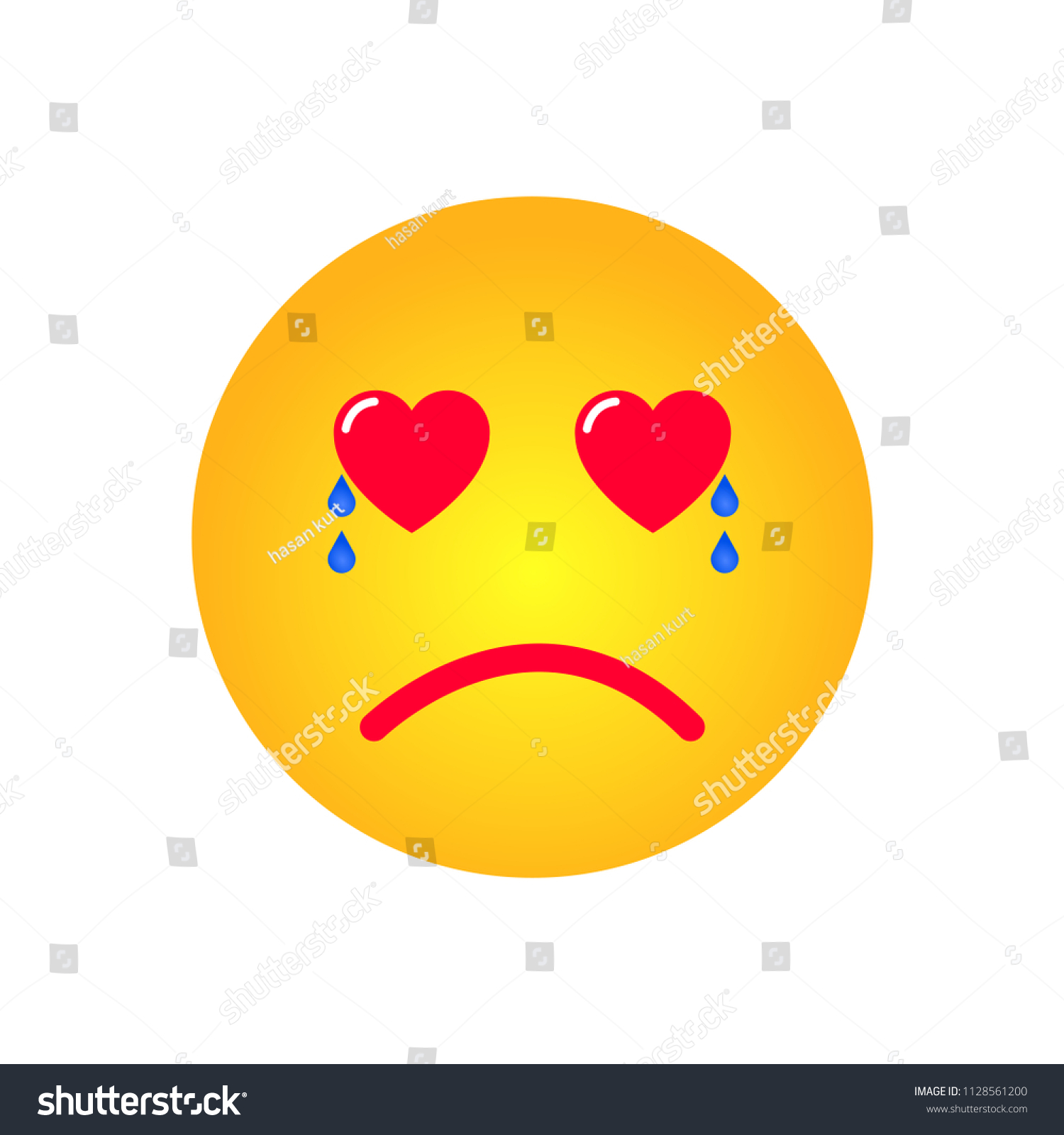 Crying Love Emoji Vector Stock Vector Royalty Free 1128561200 Shutterstock