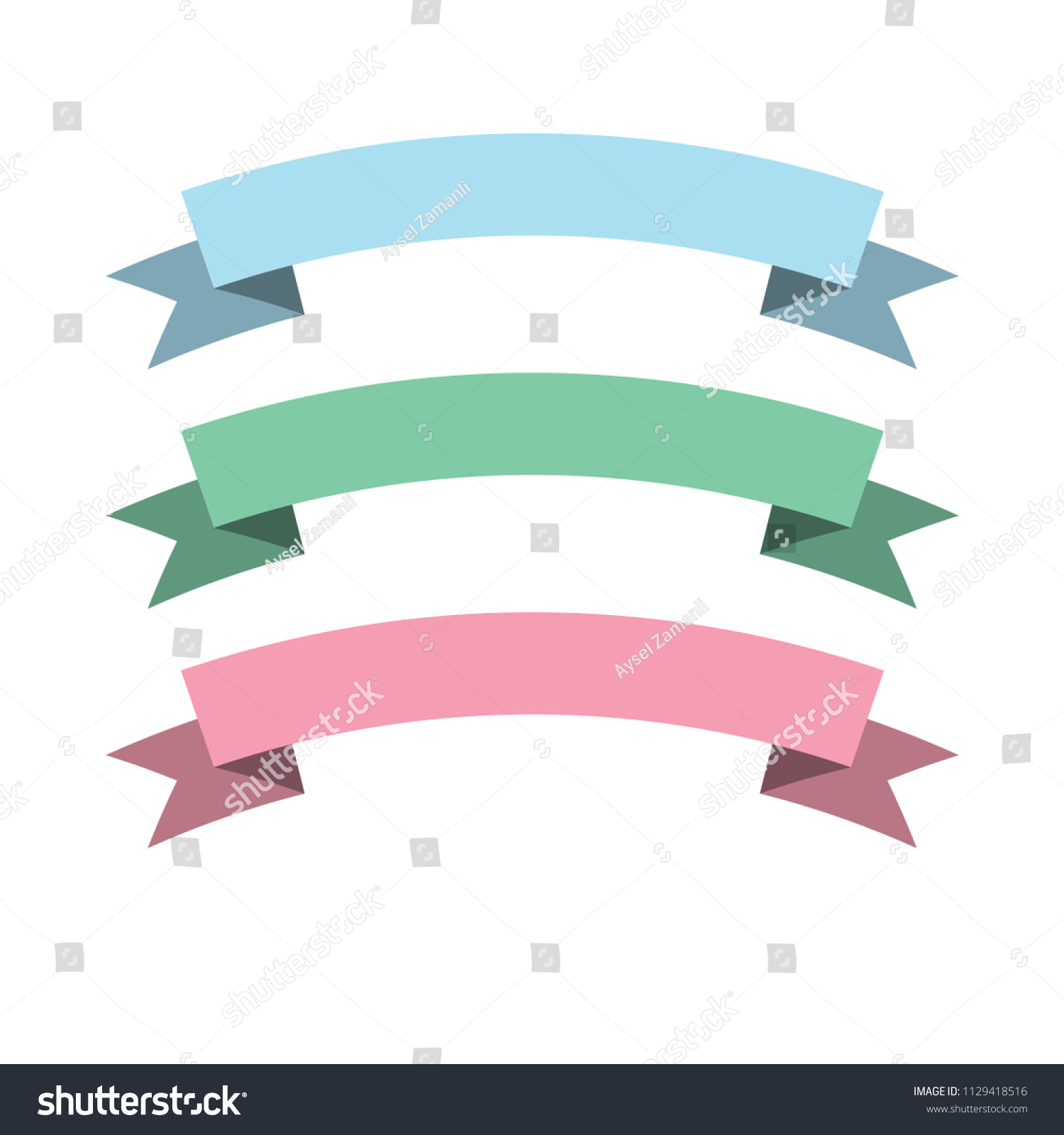 Set Colorful Ribbon Banners Stock Vector (Royalty Free) 1129418516 ...