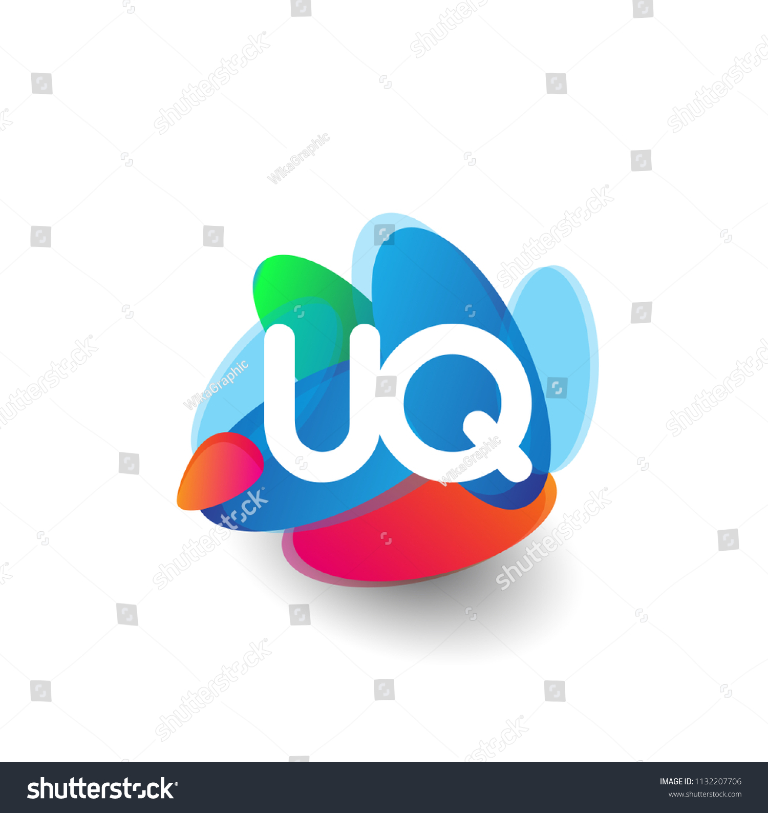 Letter Uq Logo Colorful Splash Background Stock Vector Royalty Free